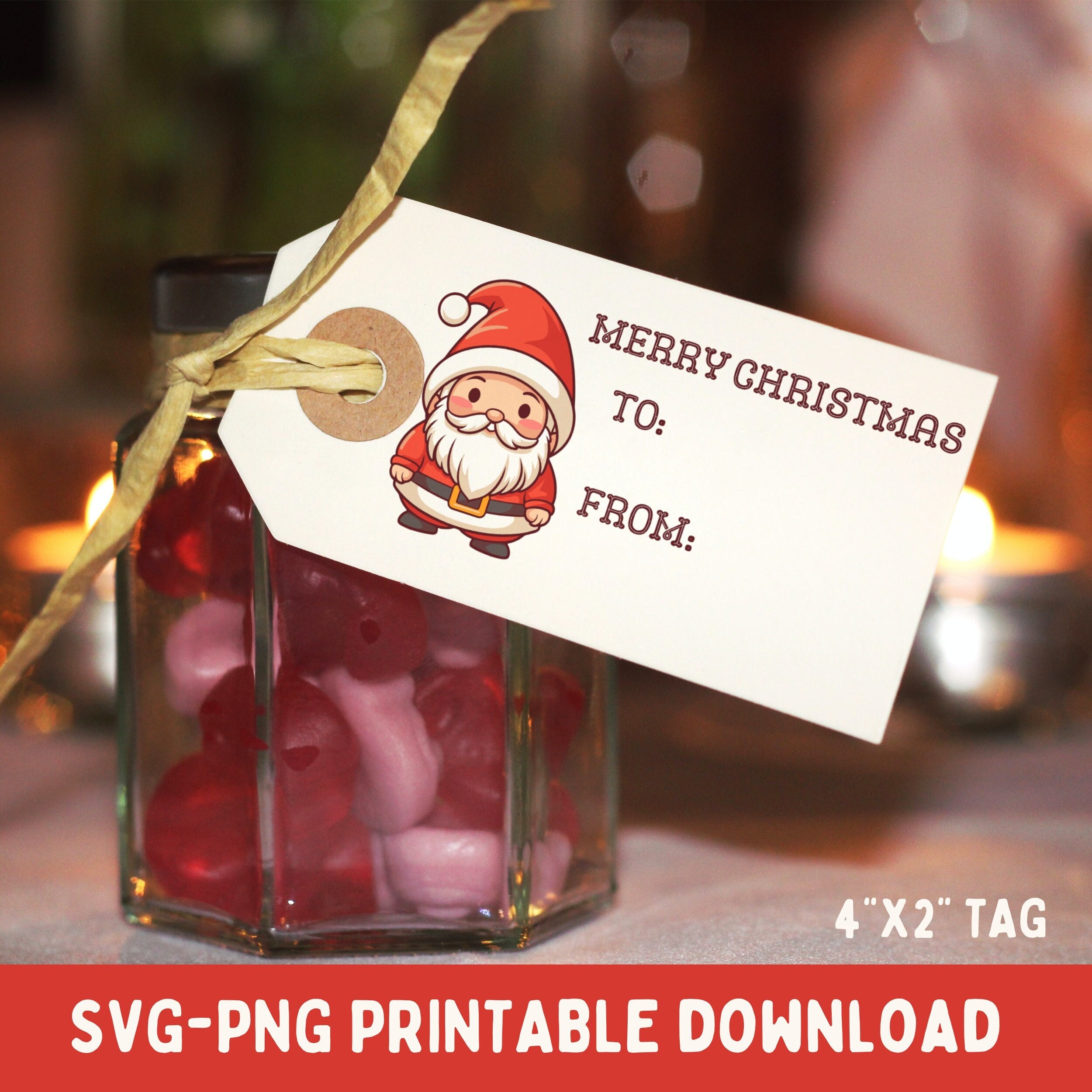 Digital Santa Gnome Gift Tags, Printable Christmas Gift Tags,printable ...