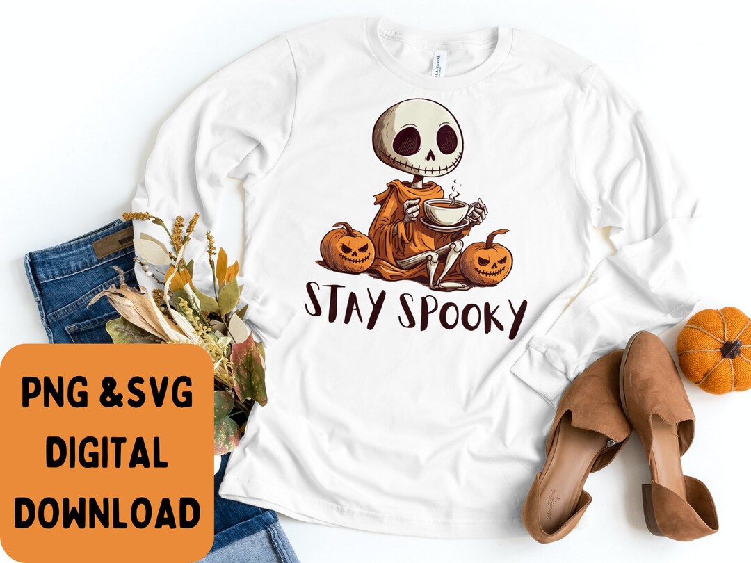 Stay Spooky Skeleton SVG: Funny Halloween Design (PNG, SVG) - Etsy