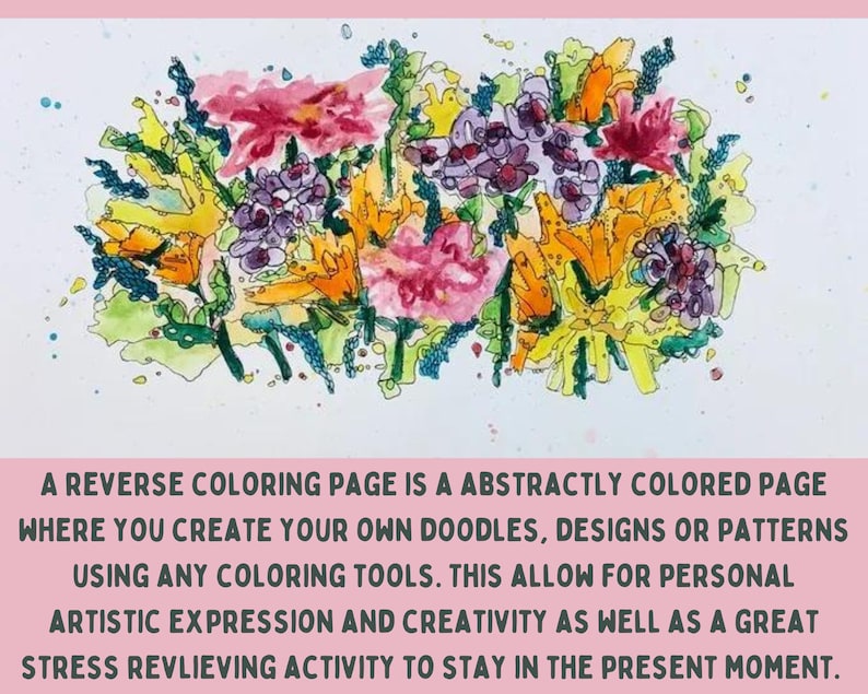 Printable Reverse Coloring Pages, 8.5x11 Backwards Coloring Book, Adult ...