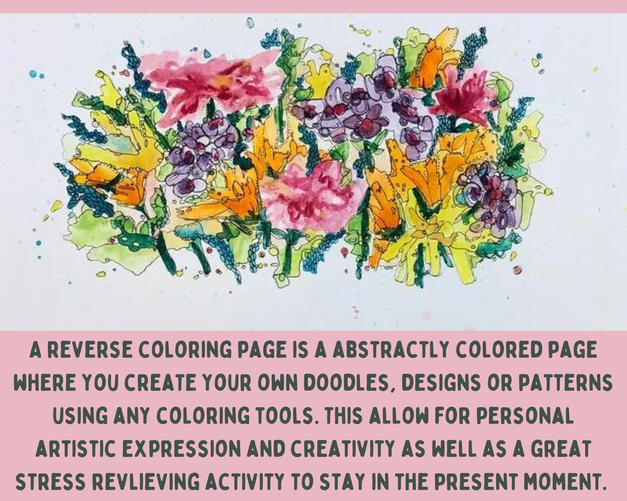 Printable Pixel Reverse Coloring Pages, 8.5x11 Backwards Coloring Book ...