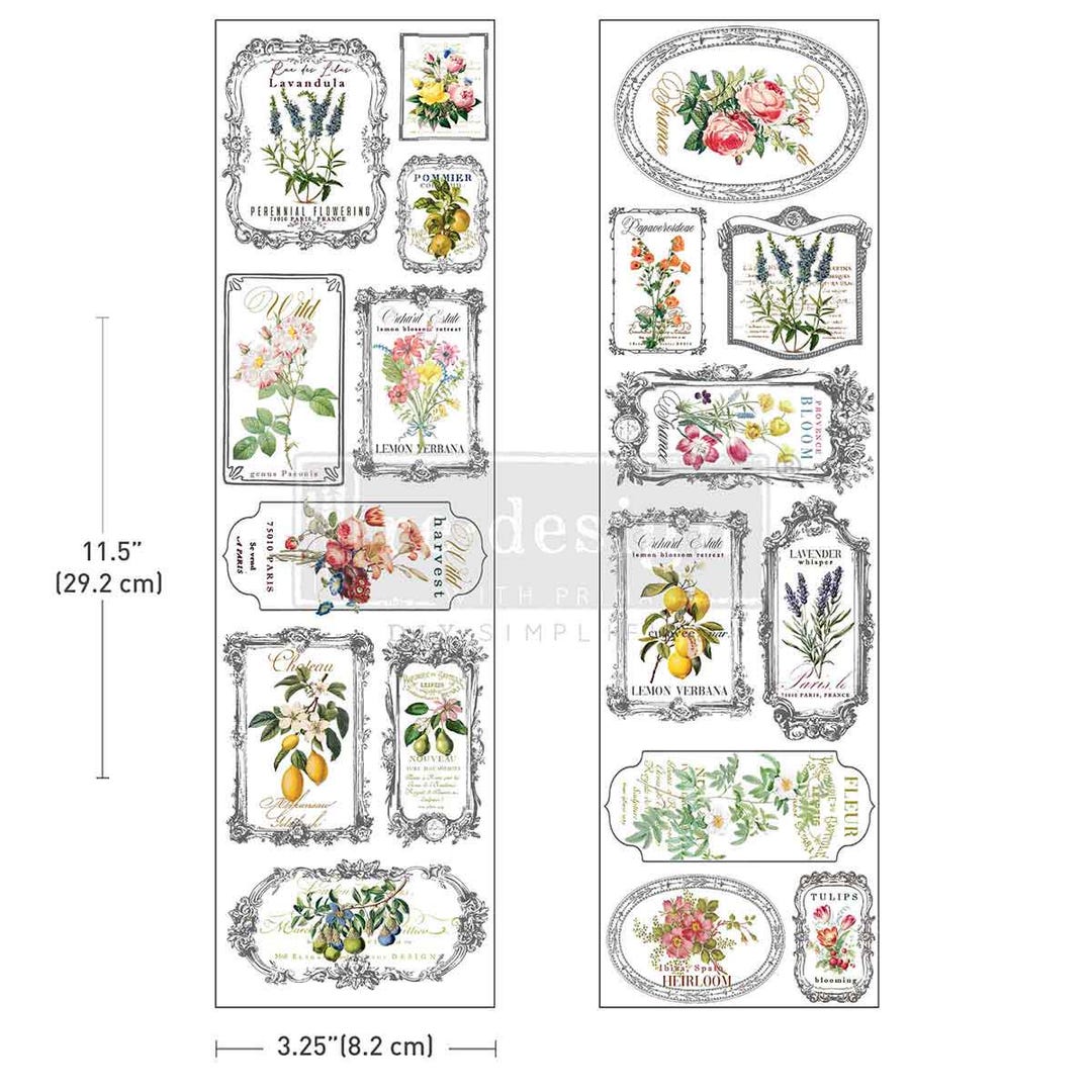 Luxe Transfers® – Fleur De Frame – 2 Sheets, 3.25″x11.5″ - Etsy