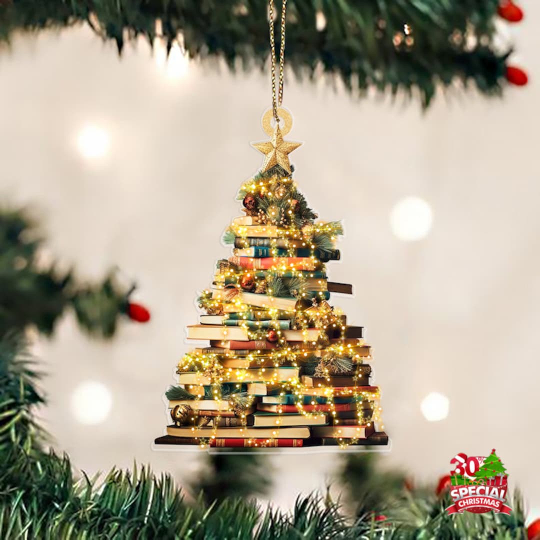 Christmas Book Tree Ornament Book Lover Christmas Gift Book - Etsy