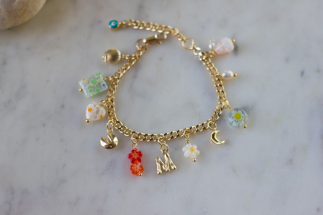 The Good Luck Moon Charm Bracelet With Gold Crescent Moon Charm ...