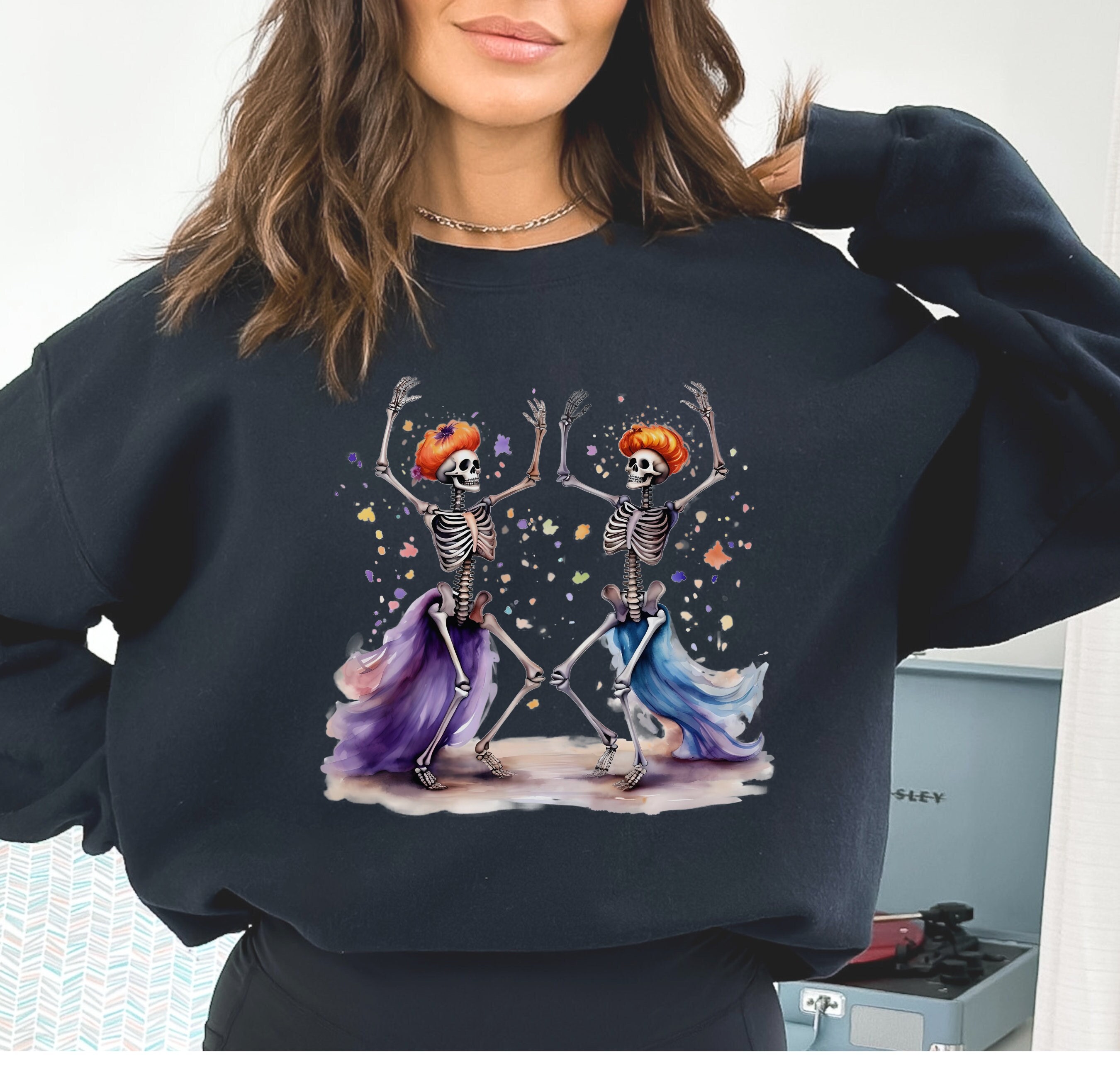 Spooktacular Halloween Skeleton Sweater, Halloween Party Sweatshirt ...