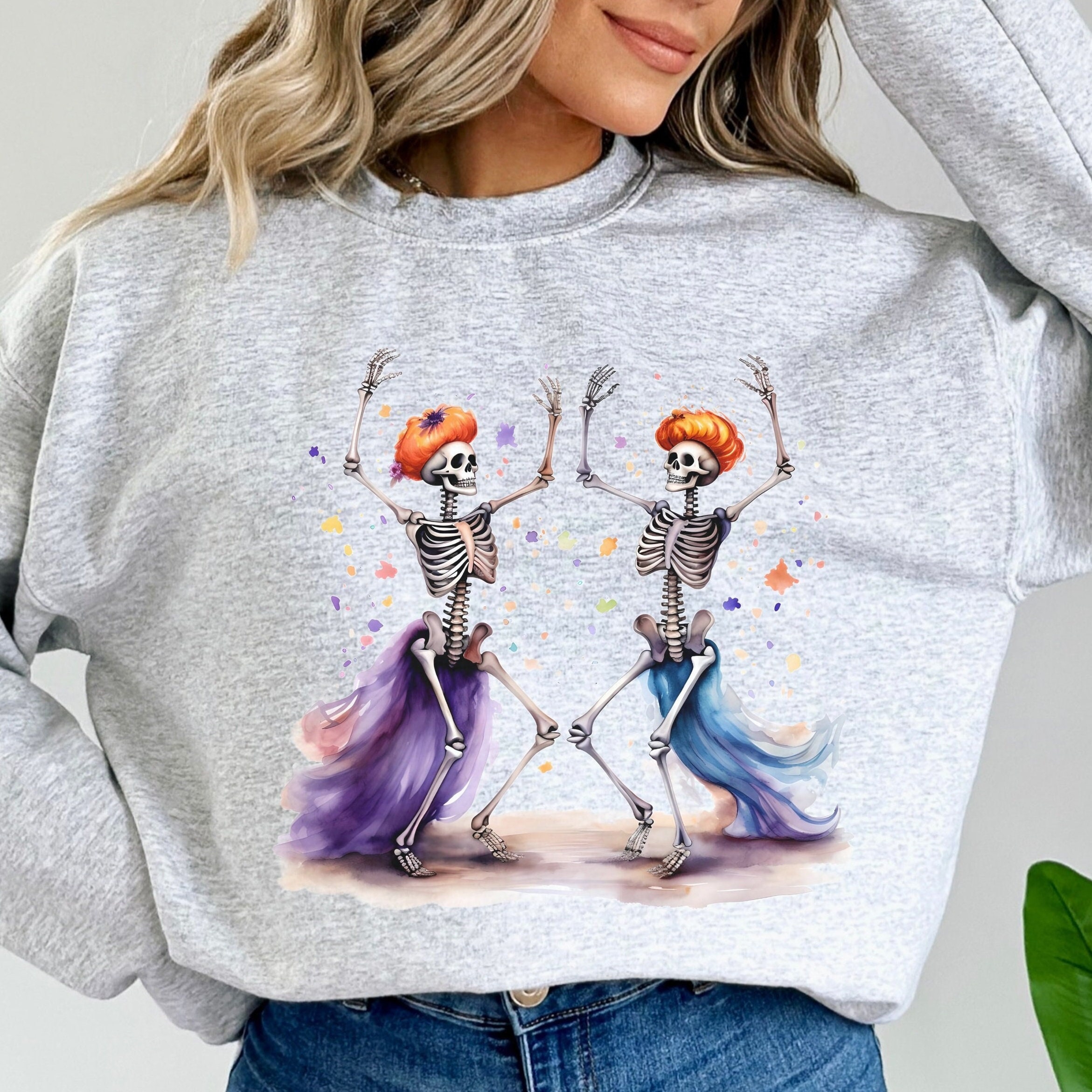 Spooktacular Halloween Skeleton Sweater, Halloween Party Sweatshirt ...