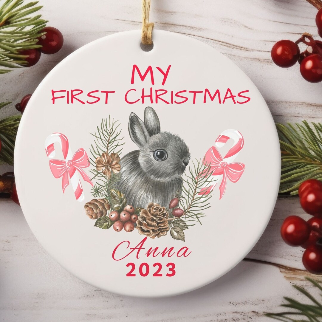 Personalized Baby's First Christmas Ornament, Custom Name & Year - Etsy