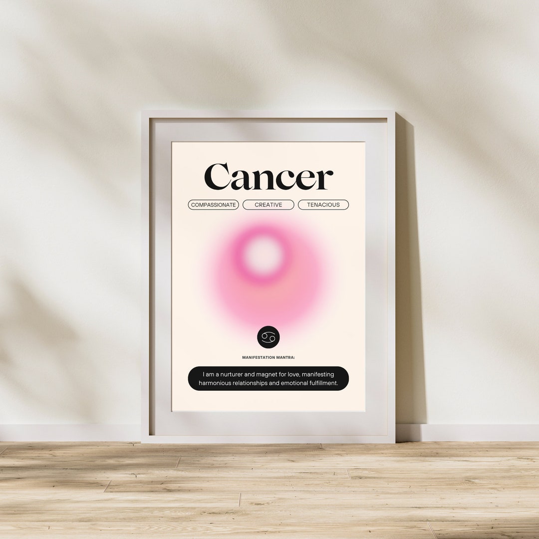 Cancer, Cancer Sign Poster, Cancer Wall Decor, Cancer Zodiac Sign ...