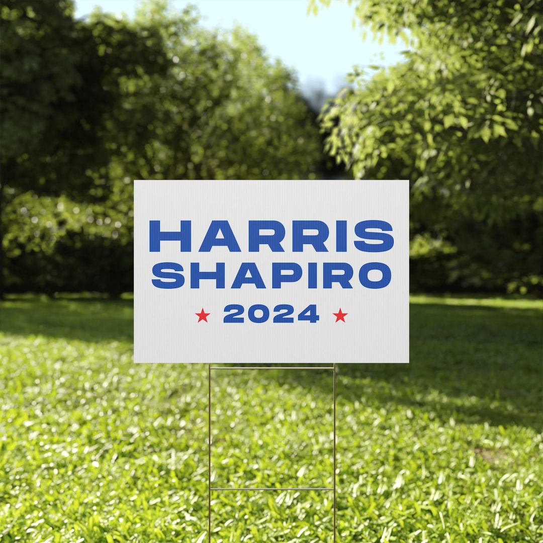 Kamala Harris Josh Shapiro 2024 President Yard Sign White & Blue ...