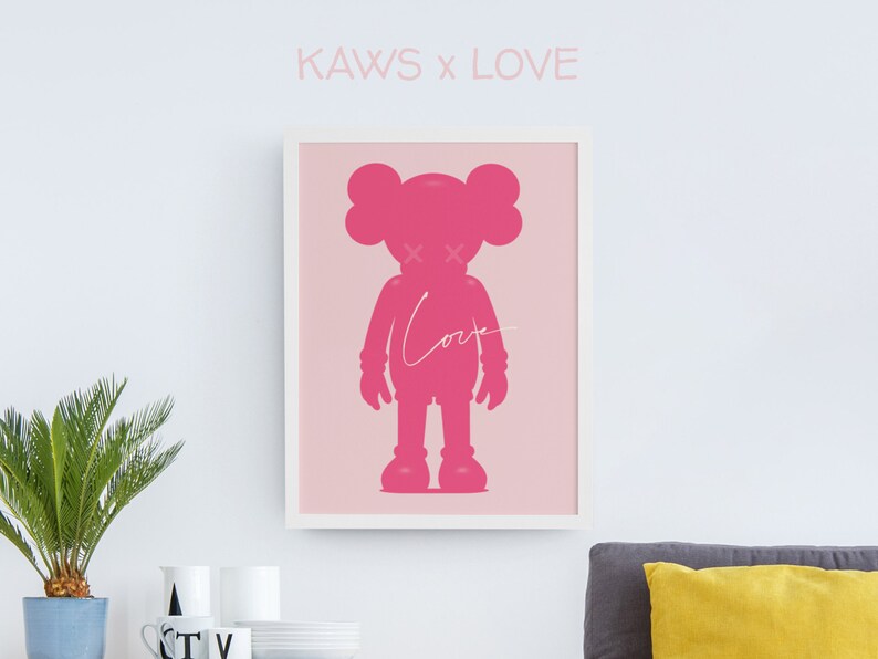 KAWS X LOVE Collection Pink Kaws Poster Set of 3, Hypebeast Figure ...