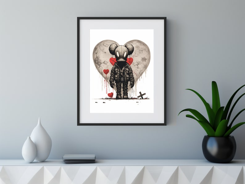 KAWS X LOVE Collection - Heart - Painting Style - Digital Kaws ...