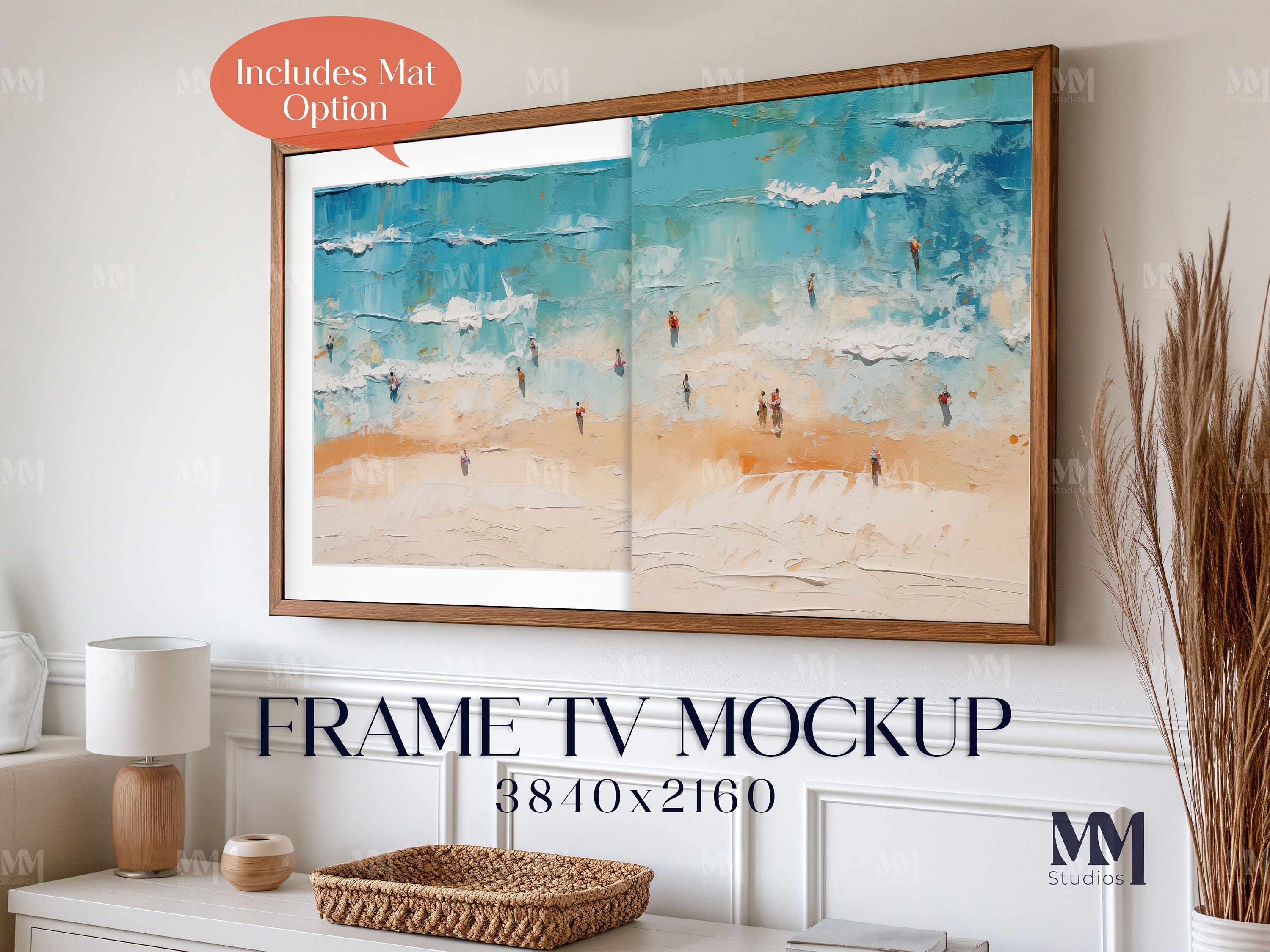Frame TV Mockup Wood Frame Farmhouse, Frame TV Mockup, Frame, Samsung ...