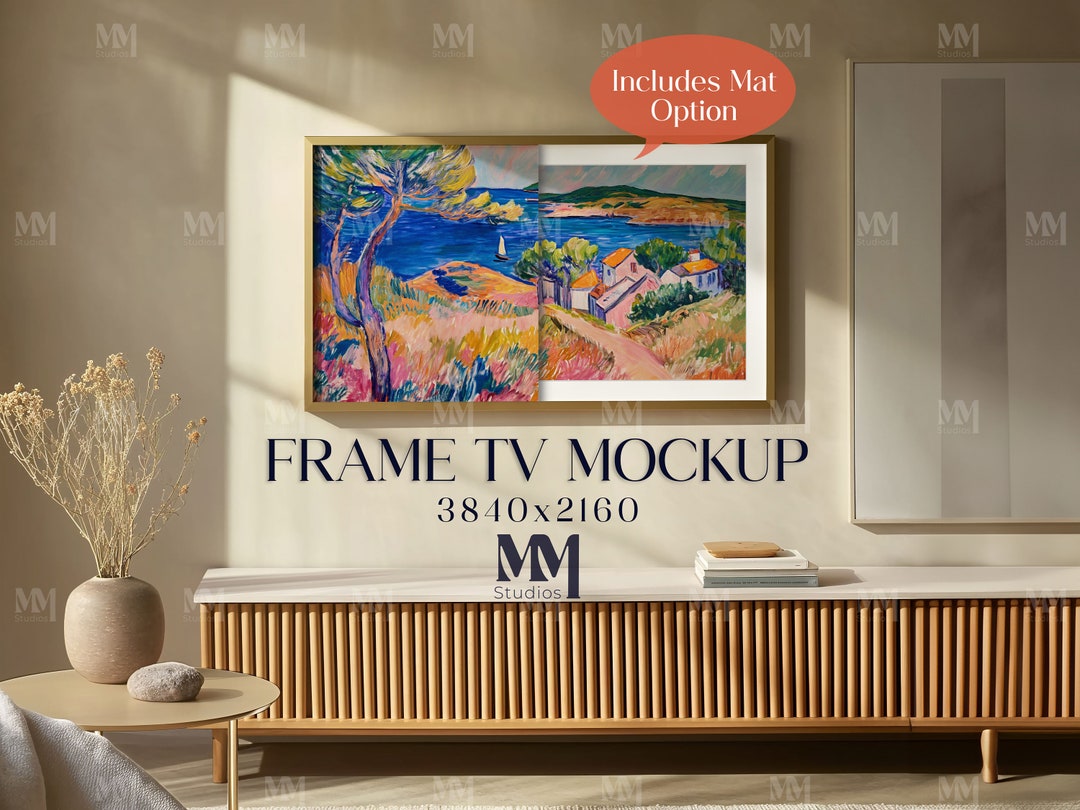 Frame TV Mockup Living Room Bezel Frame, Frame TV Mockup, Frame ...