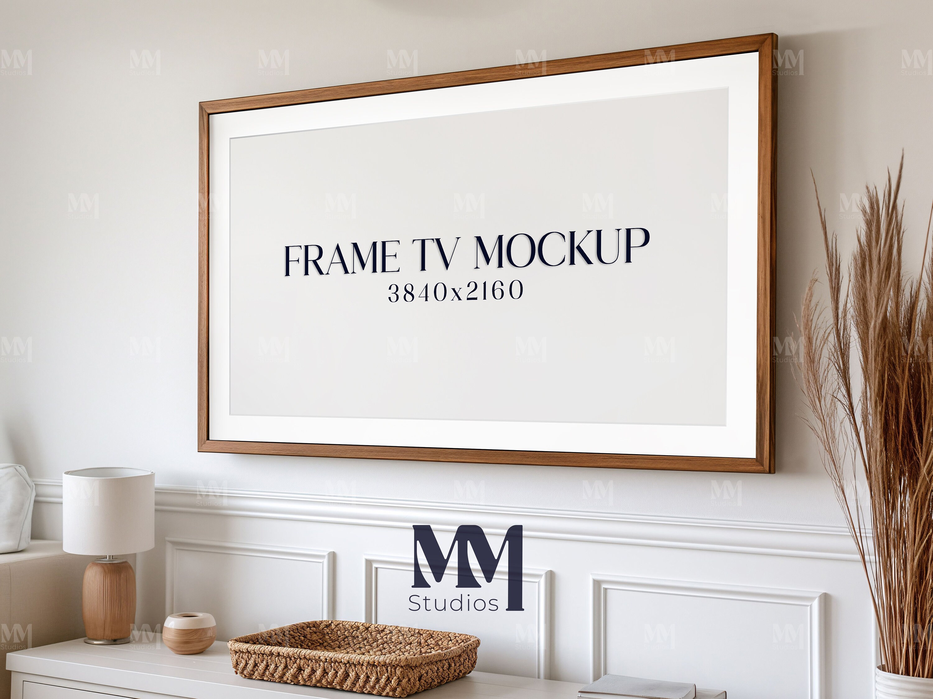 Frame TV Mockup Wood Frame Farmhouse, Frame TV Mockup, Frame, Samsung ...