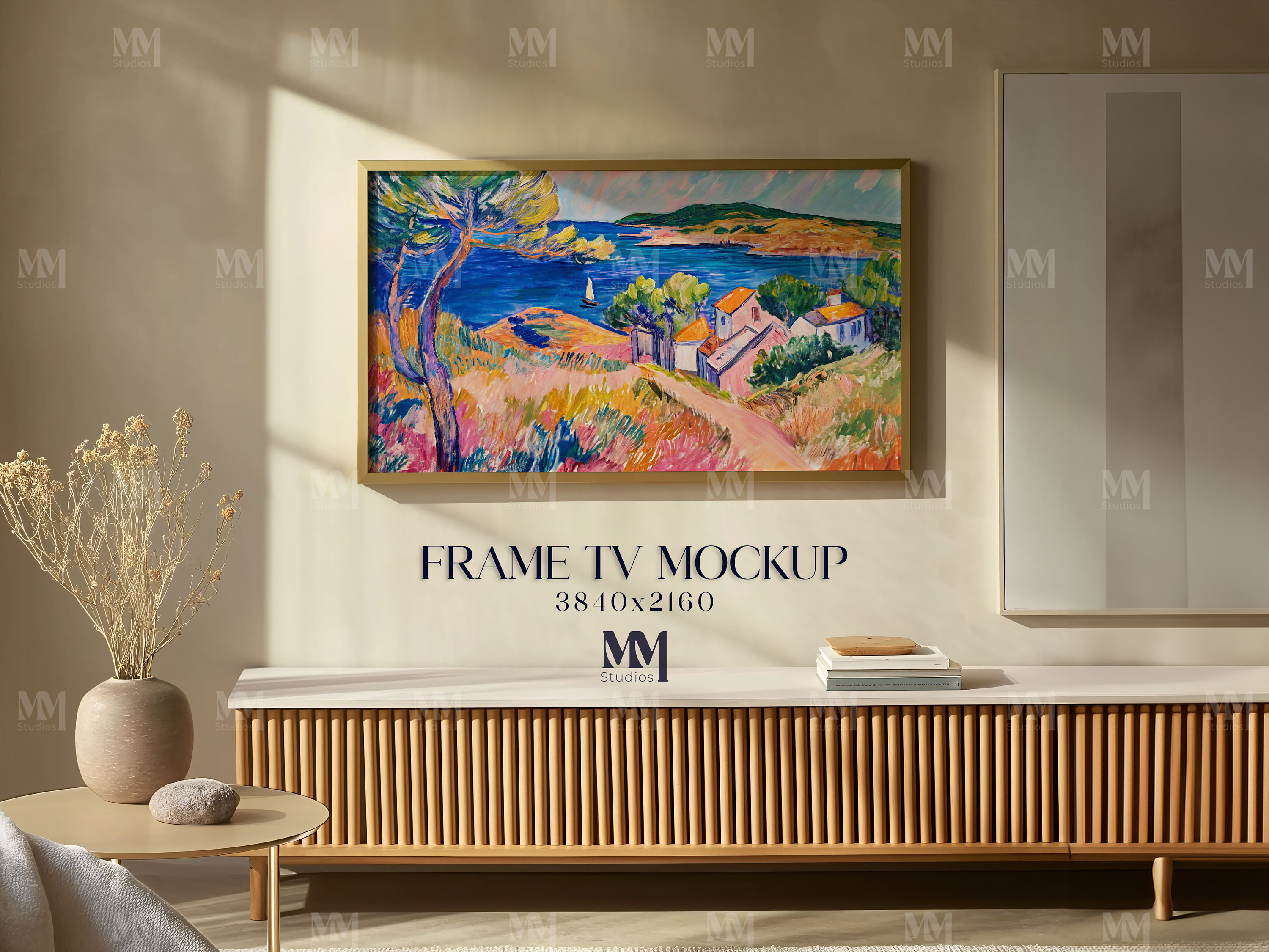 Frame TV Mockup Living Room Bezel Frame, Frame TV Mockup, Frame ...