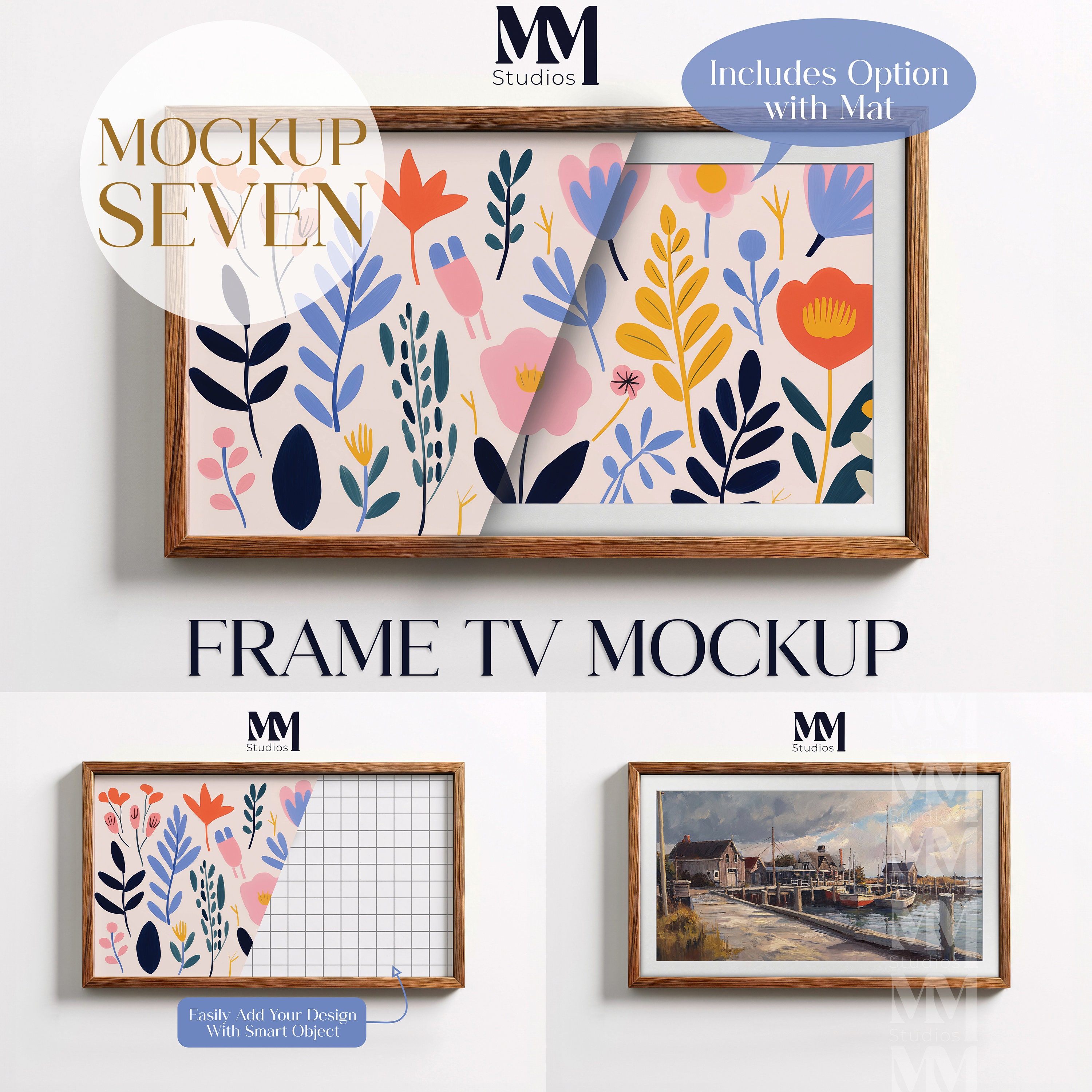 9 Frame TV Mockups Bundle, Frame TV Mockup, Frame, Samsung Frame Tv Art ...