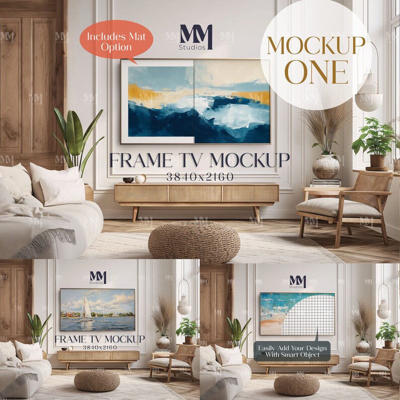 9 Frame TV Mockups Bundle, Frame TV Mockup, Frame, Samsung Frame Tv Art ...