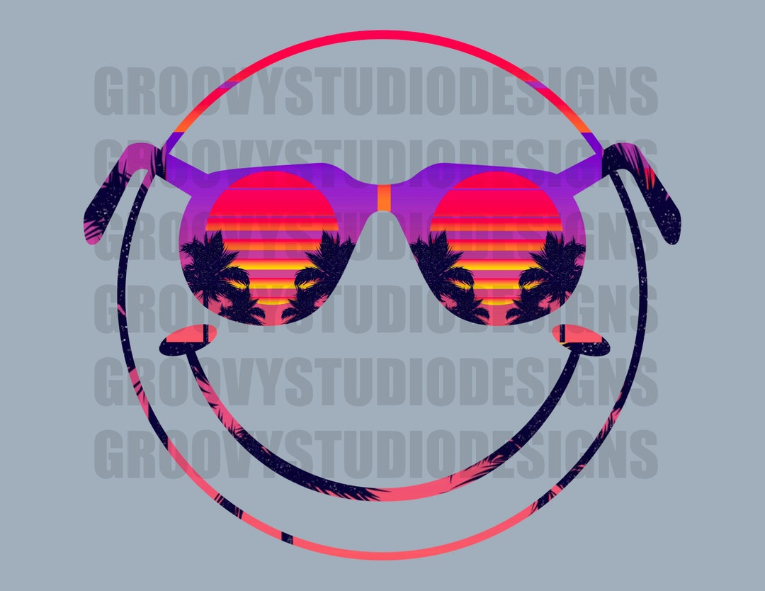 Smiley Face Sunset Png Digital Download Cute Shirt Design Retro and ...