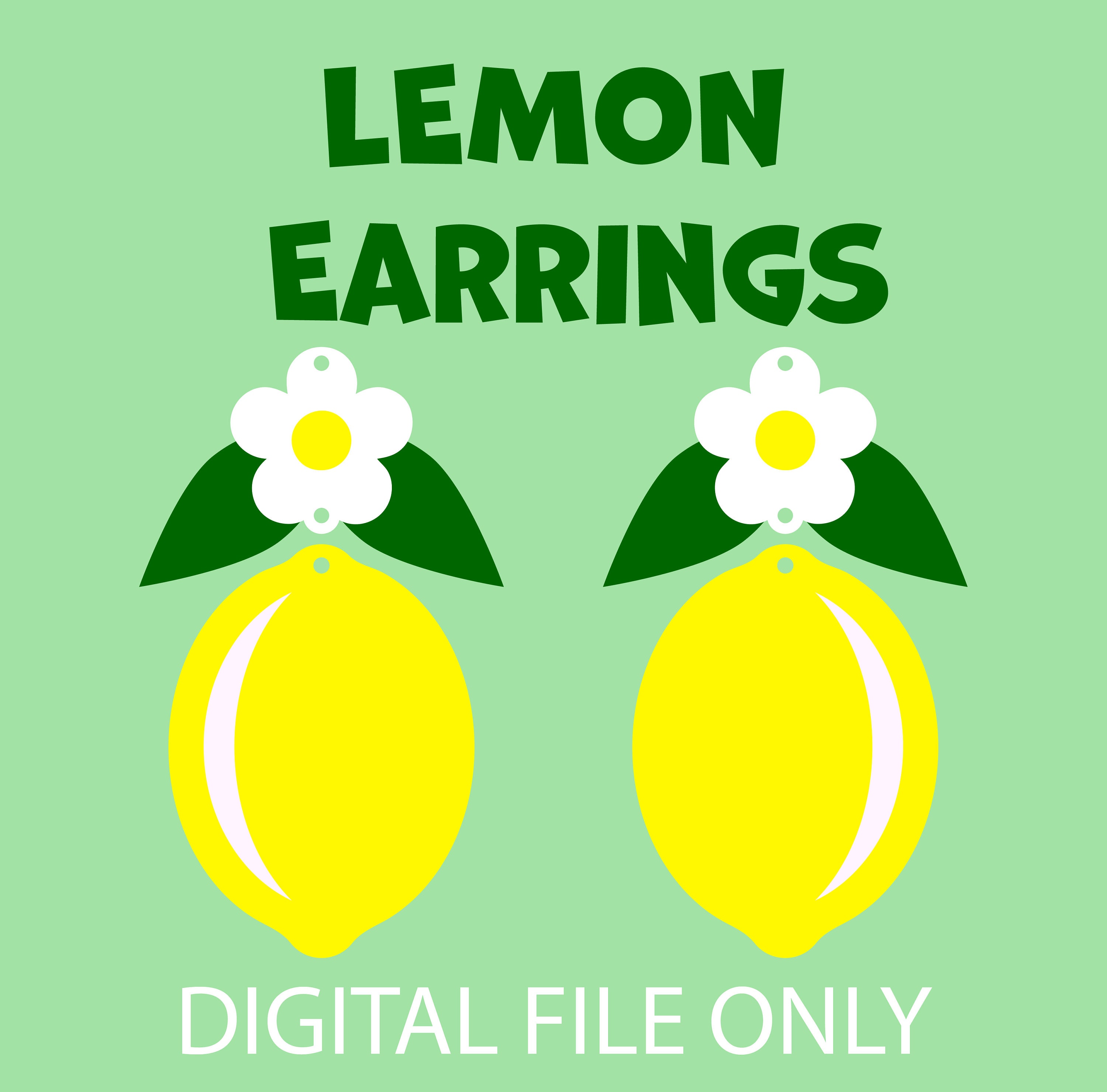 Lemon Earring SVG FILE (layered) - Etsy