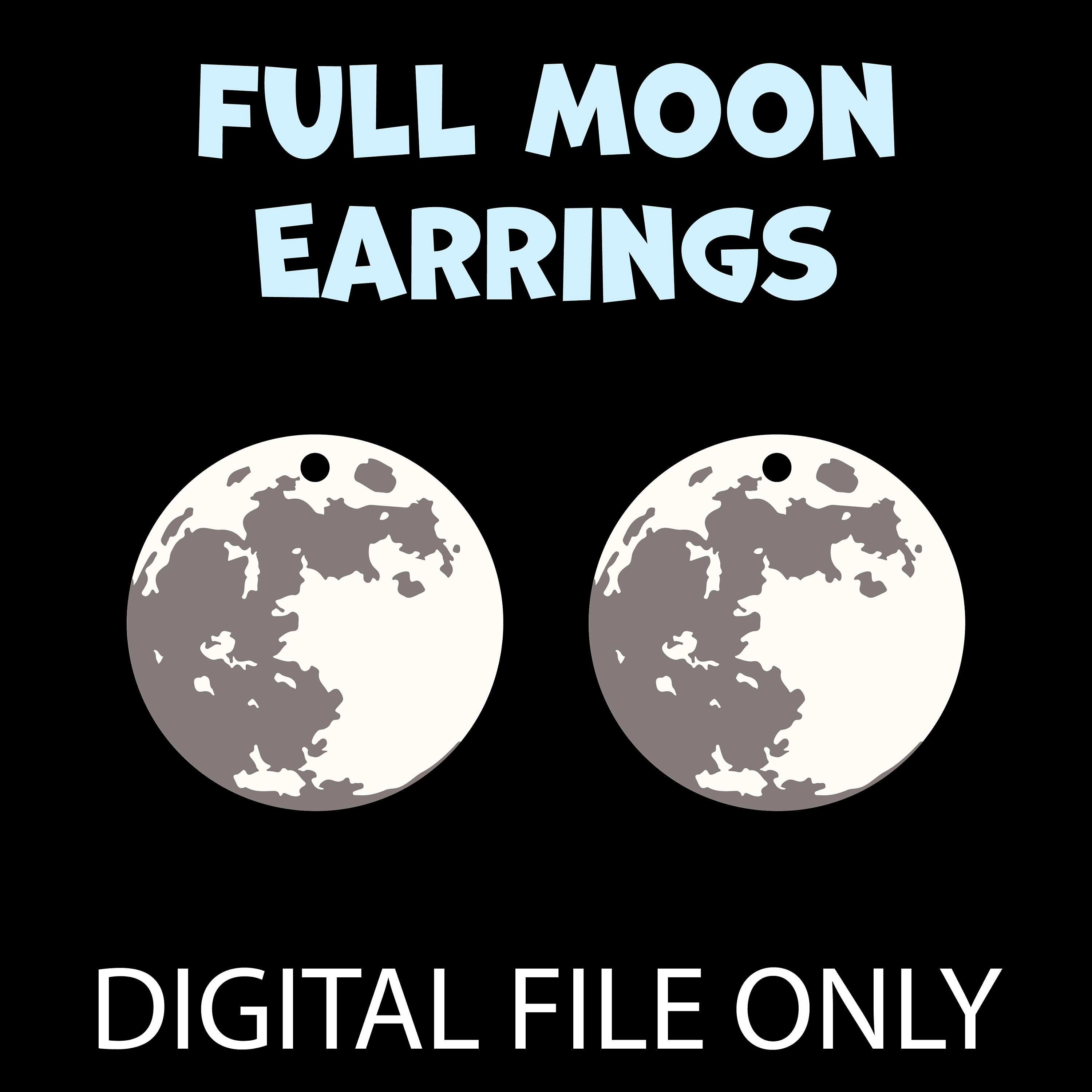 Full Moon Earring SVG FILE - Etsy