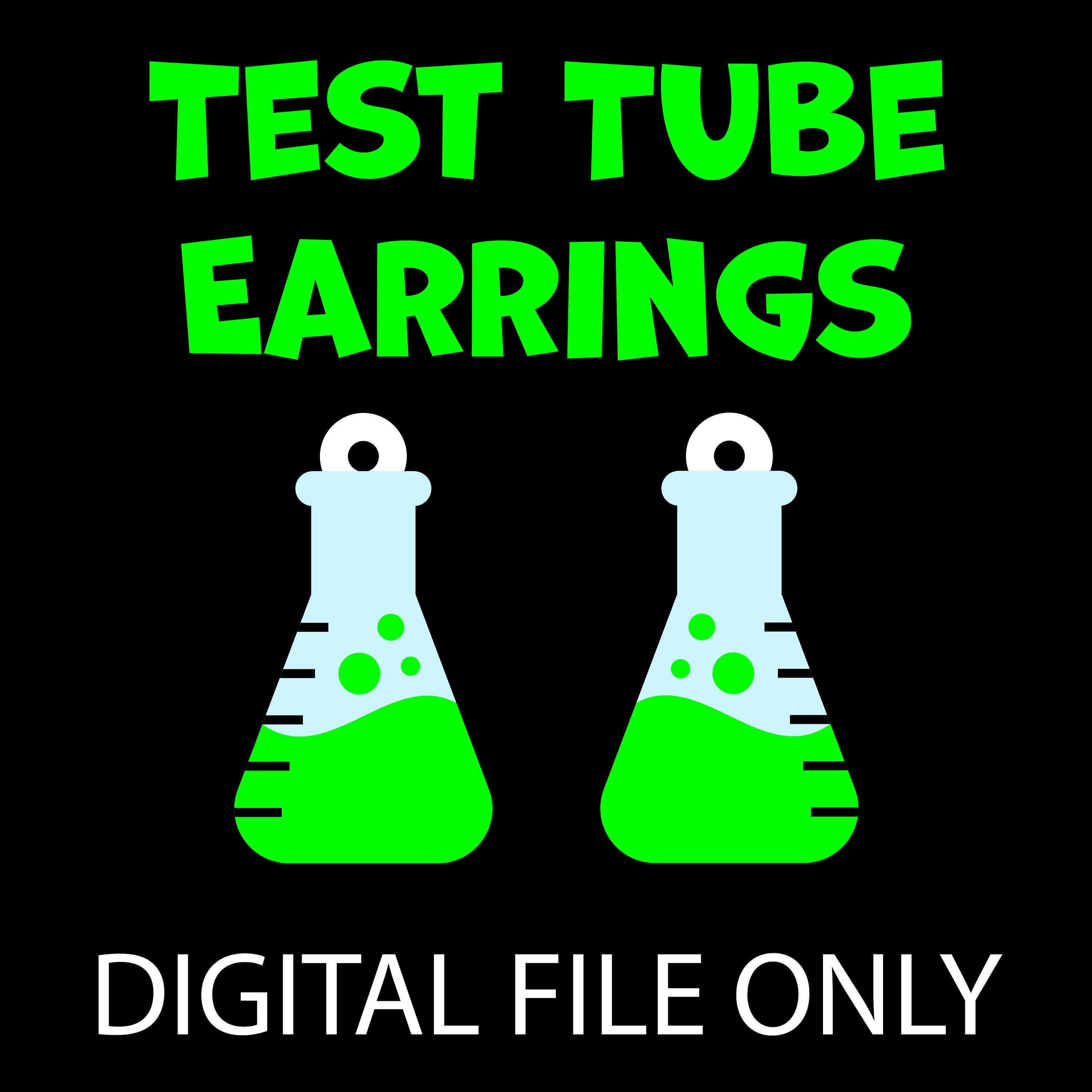 Test Tube Earrings SVG FILE (layered) - Etsy