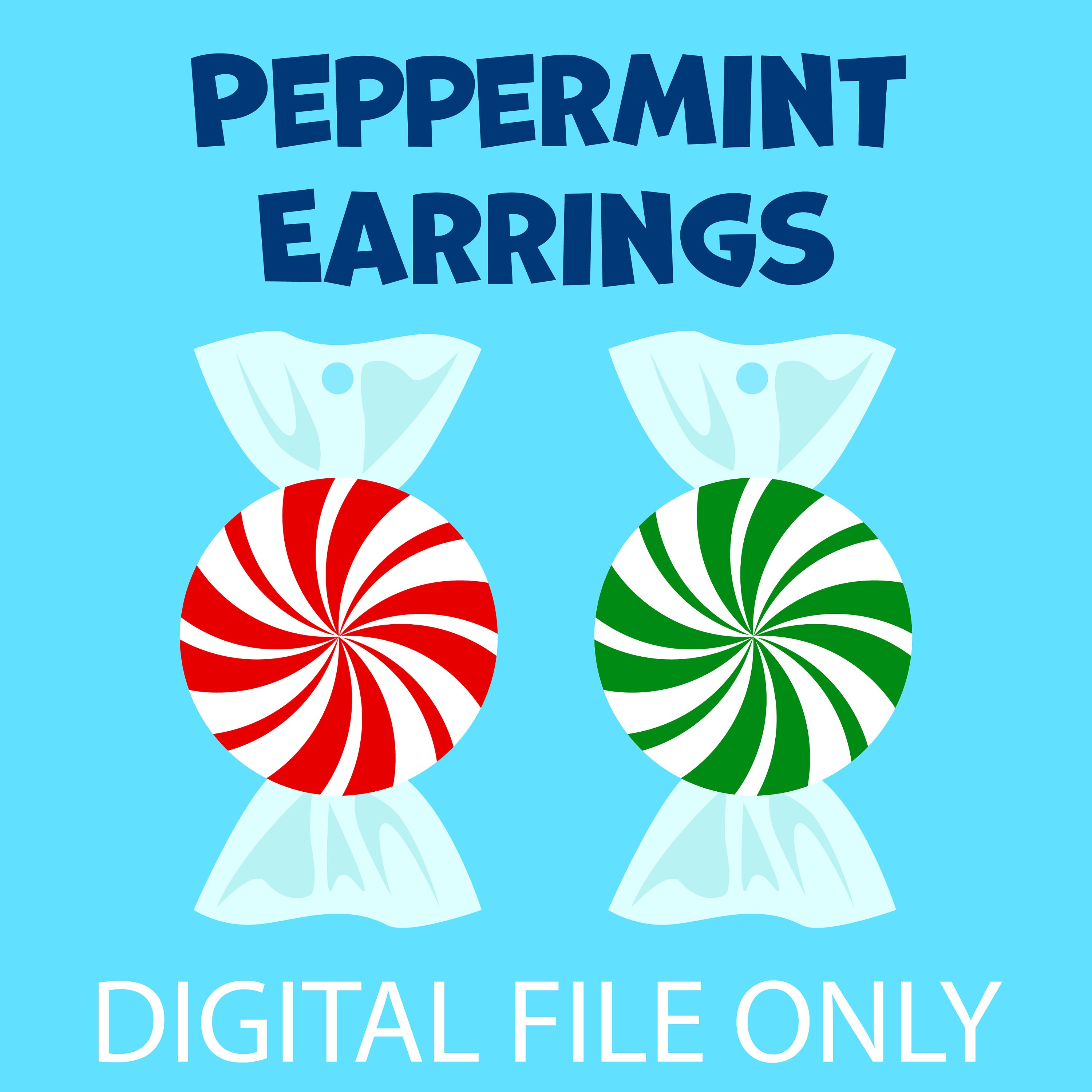 Peppermint Earring SVG FILE (layered) - Etsy