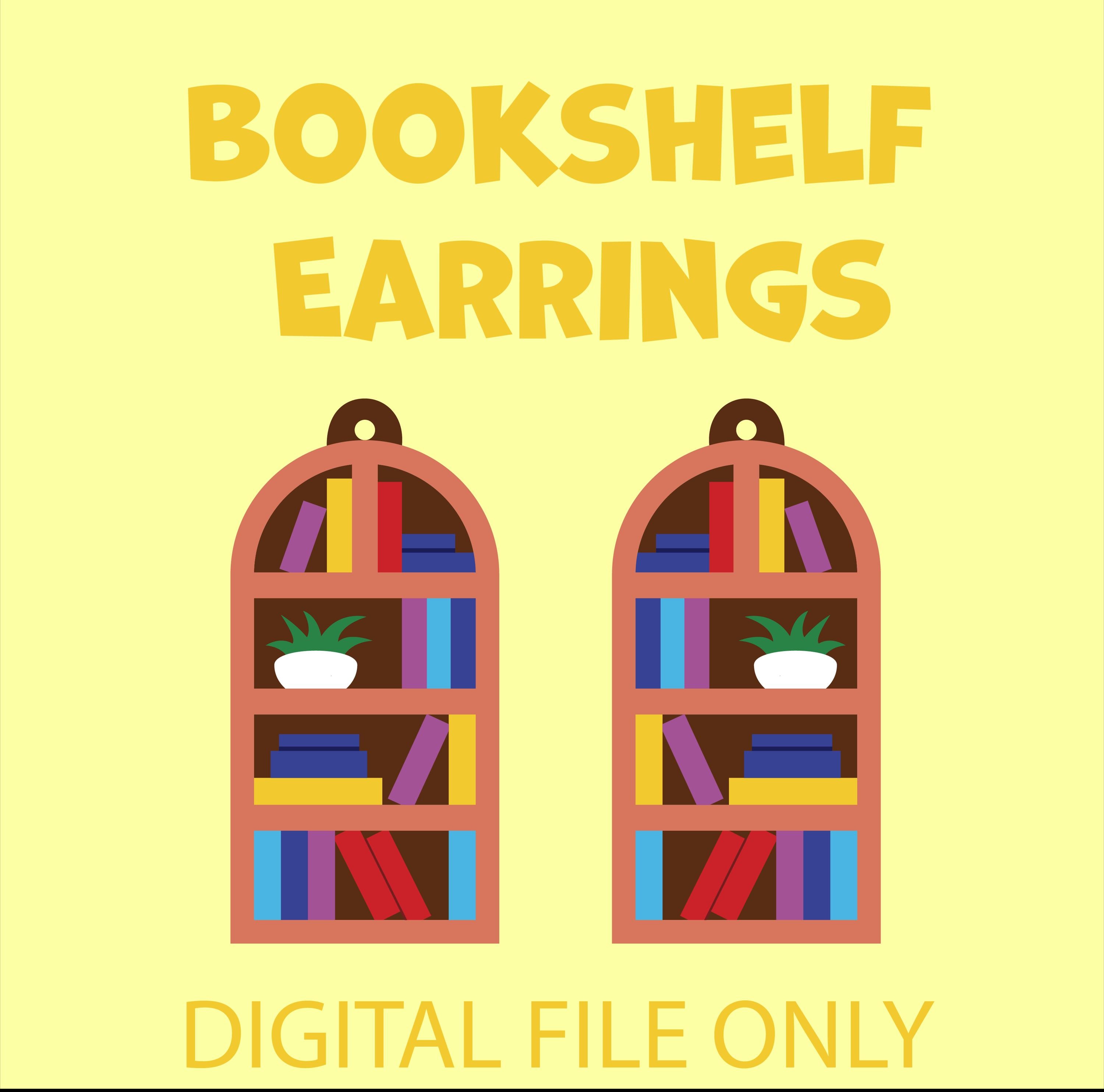 Bookshelf Earrings SVG FILE (layered/paint Fill) - Etsy