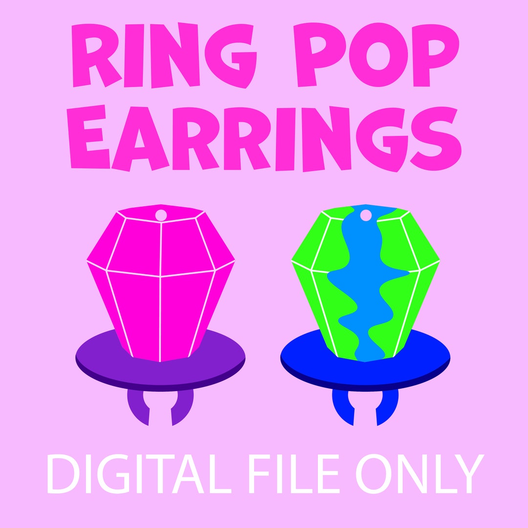 Ring Candy Earring SVG FILE (layered) - Etsy