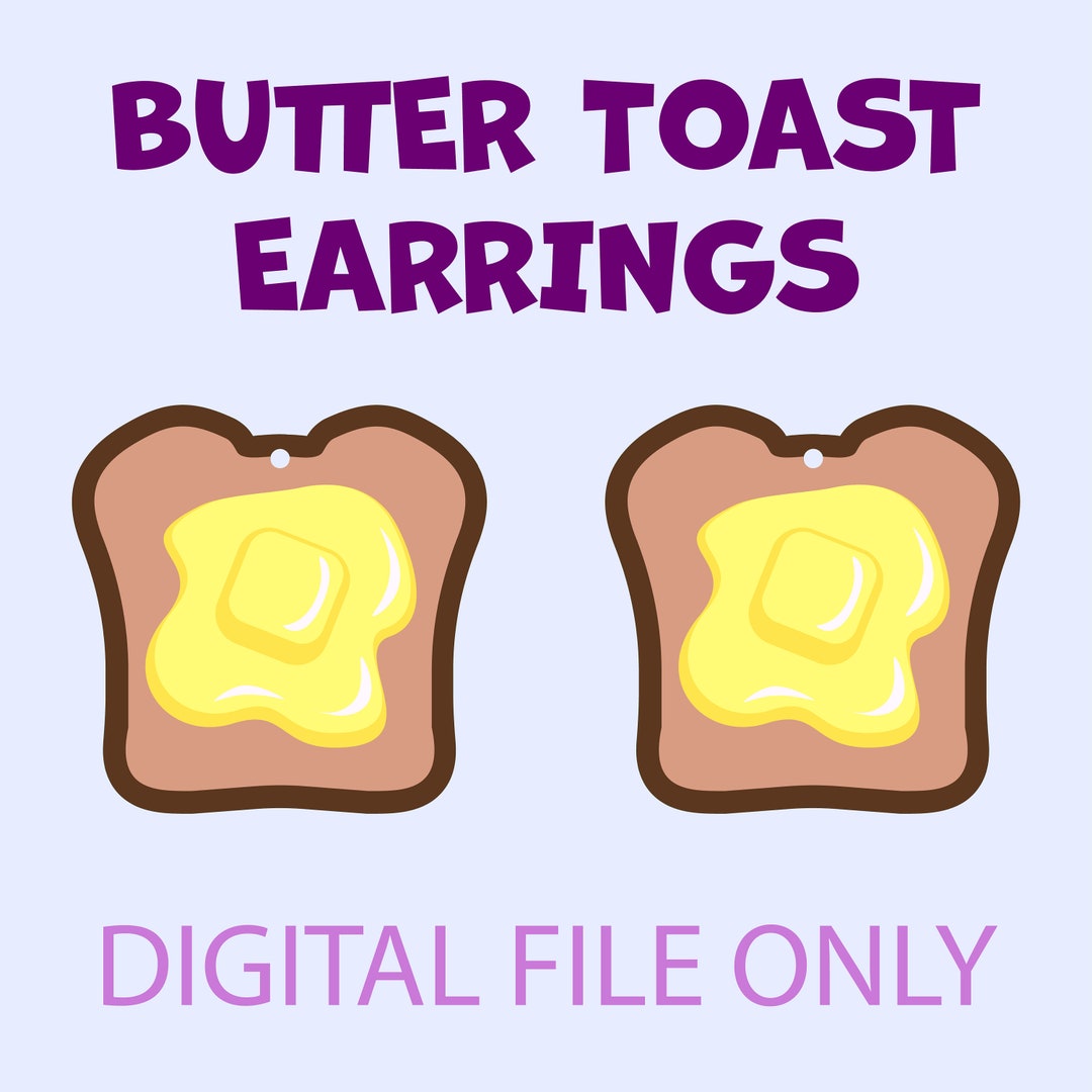 Butter Toast Earring SVG FILE (layered) - Etsy