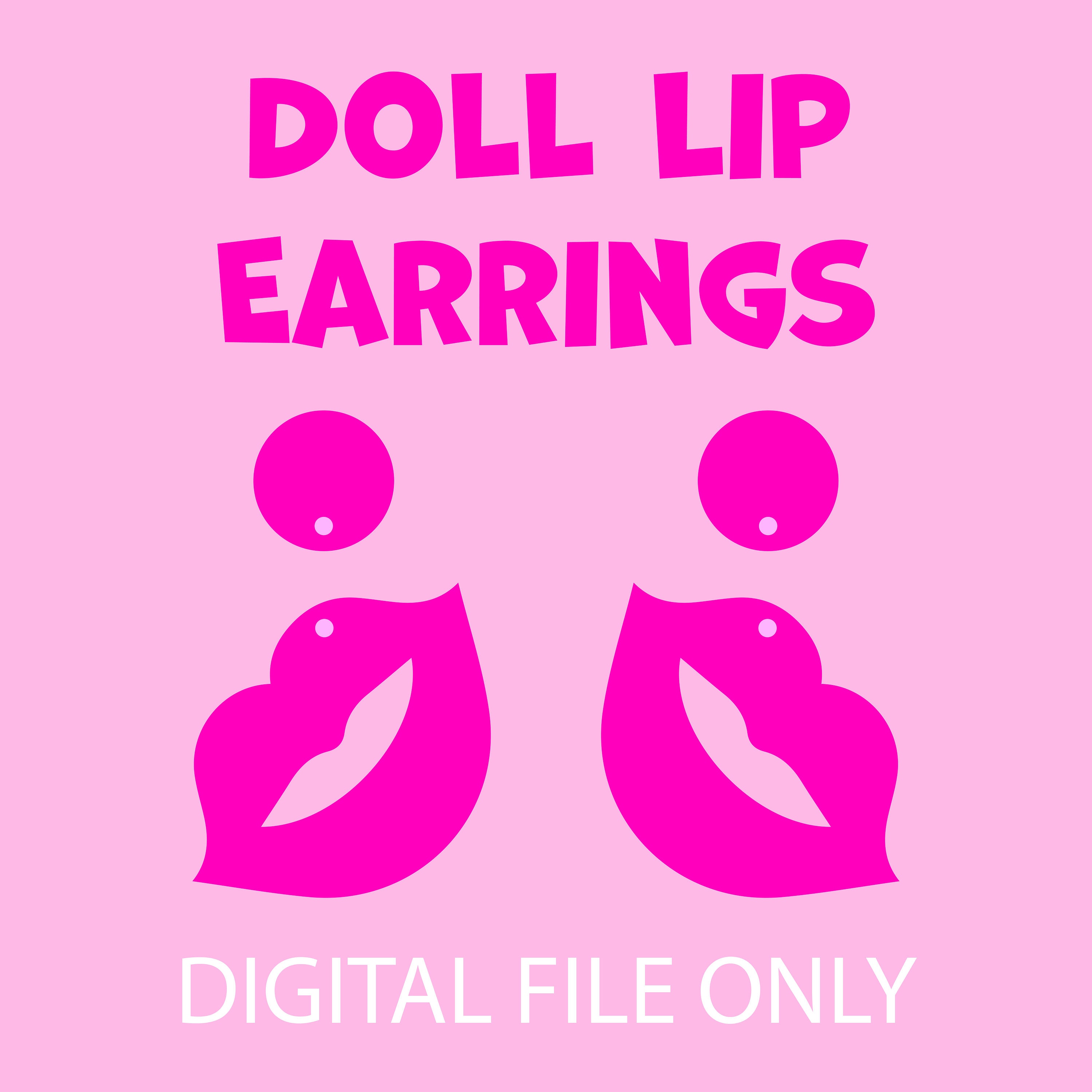 Doll Lips Earring SVG FILE - Etsy