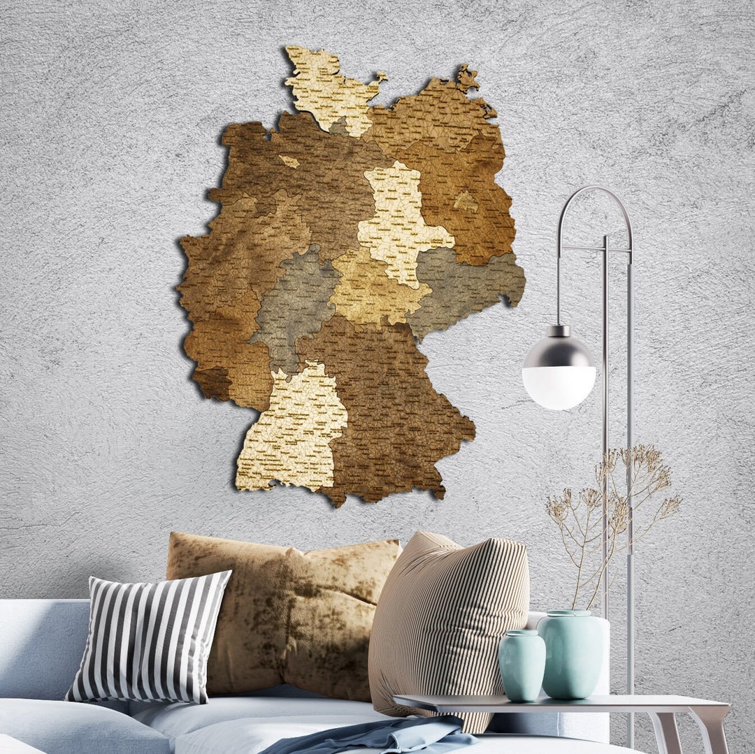 Germany Wood Map Layered Map Wall Map Design Map Map Gift - Etsy UK