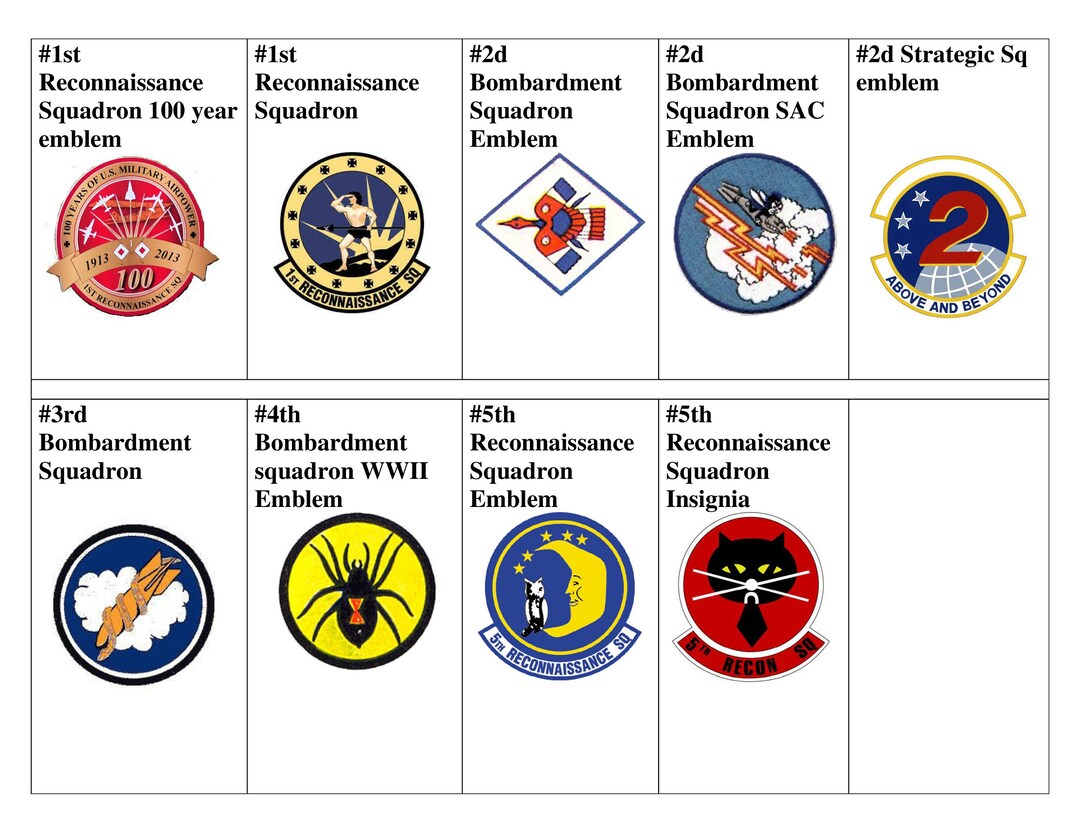 United States Air Force Reconnaissance Bombardment Squadron 1st 2nd 3rd ...