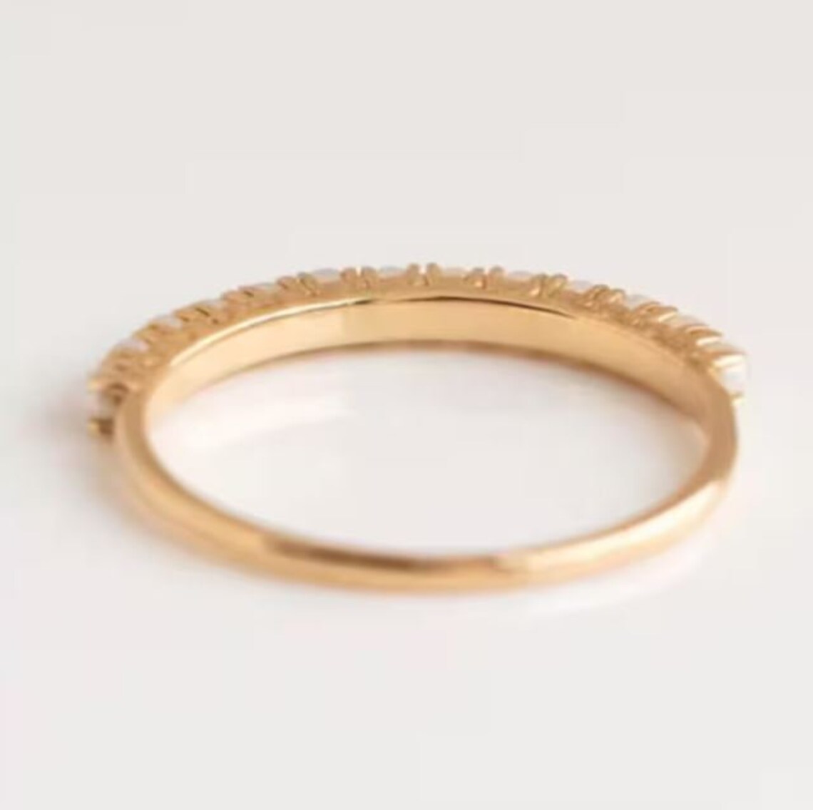 Freshwater Pearl Eternity Band: Gold Plated Sterling Silver Wedding ...