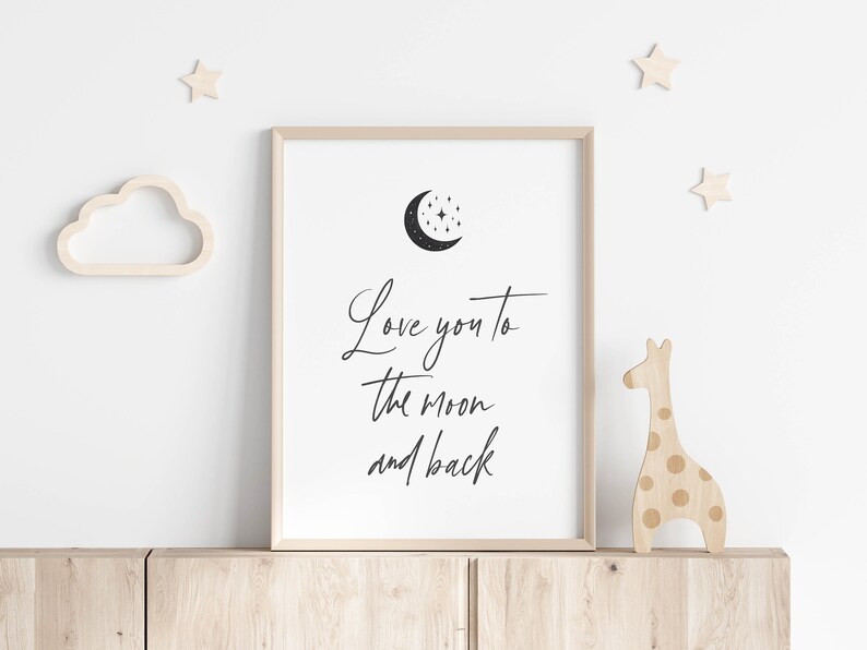 Love You to the Moon and Back, Nursery Wall Art, Valentines Print, Kids Wall Art, Gender Neutral ...