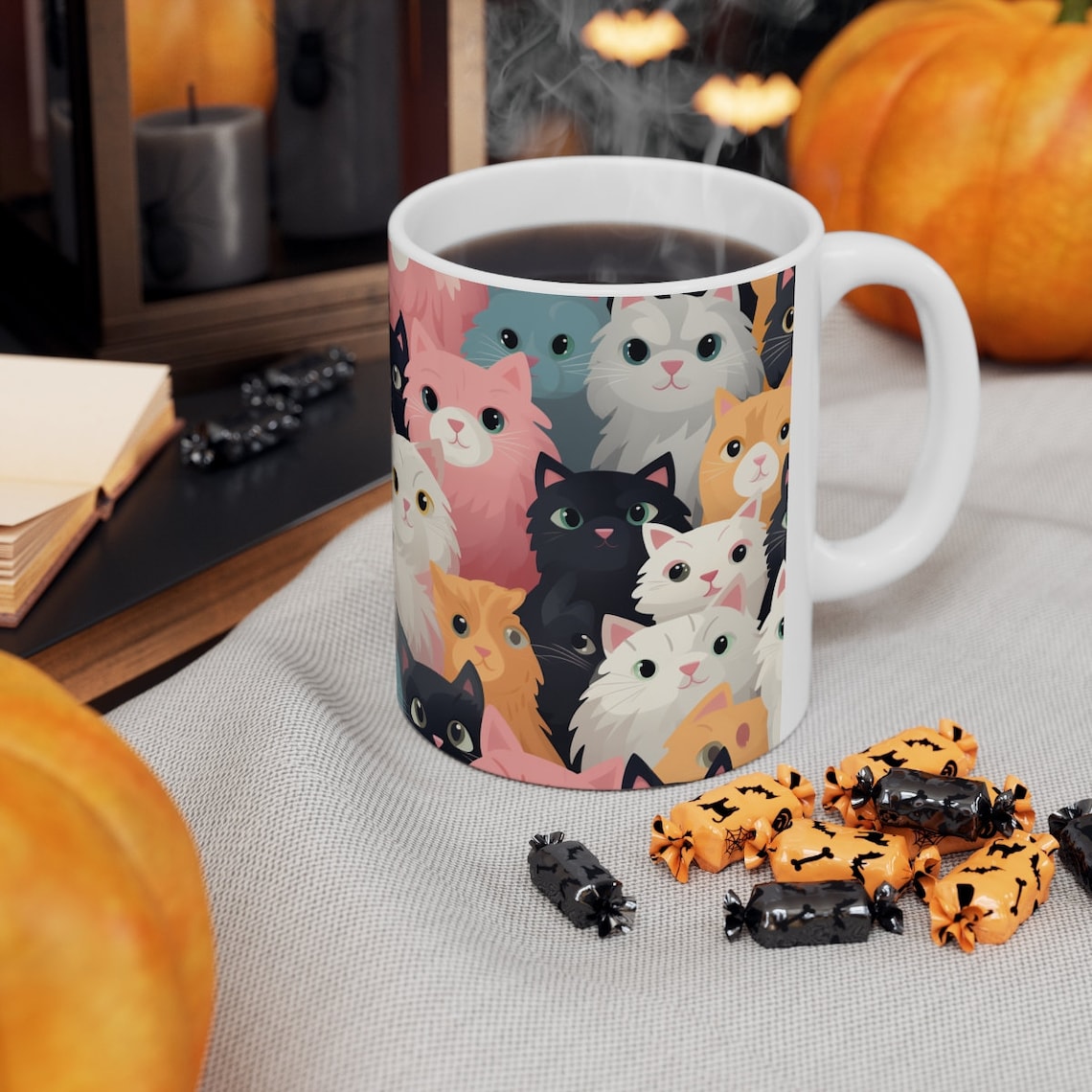 Cute Cat Mug - Etsy