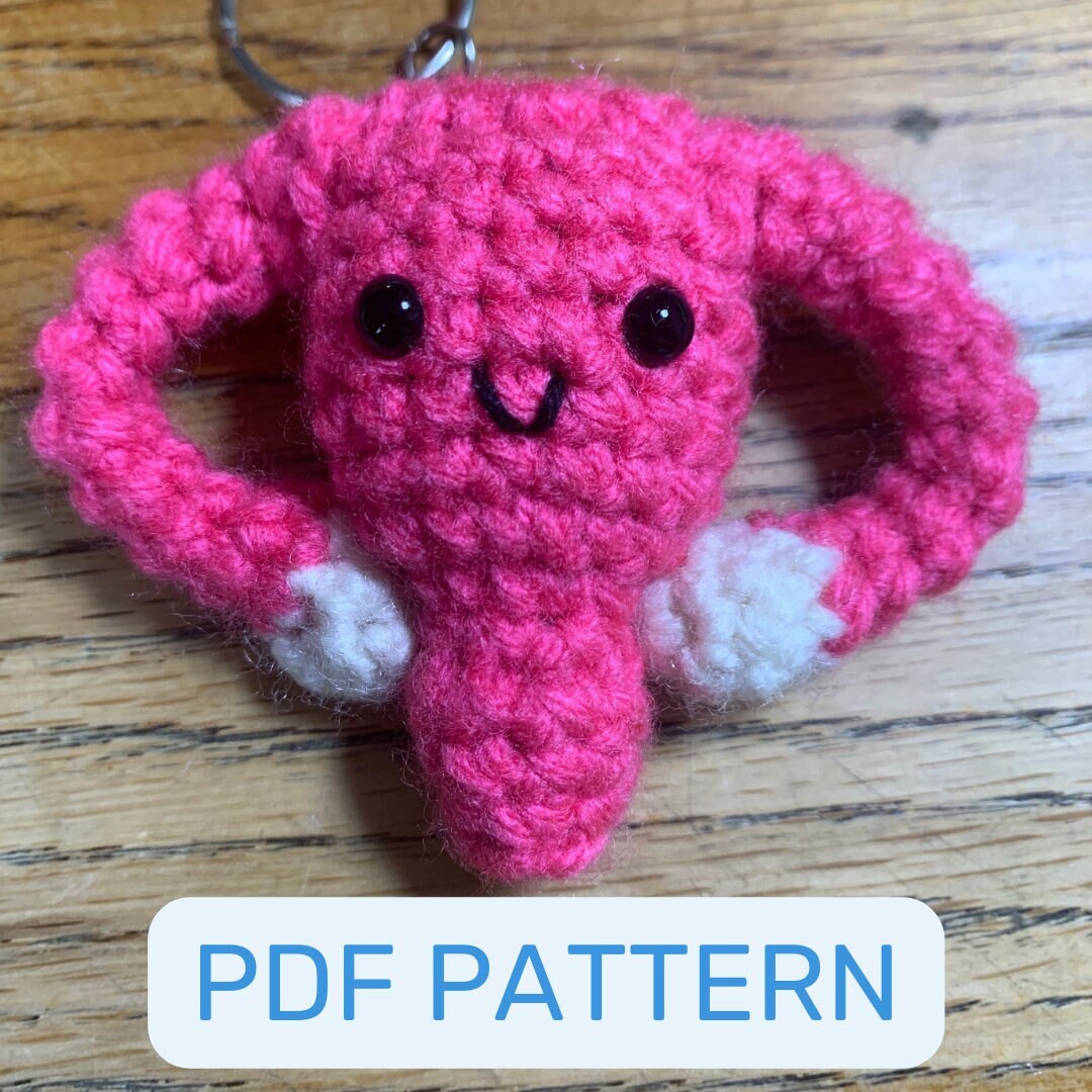 No Sew Uterus Keychain Crochet PATTERN PDF - Etsy