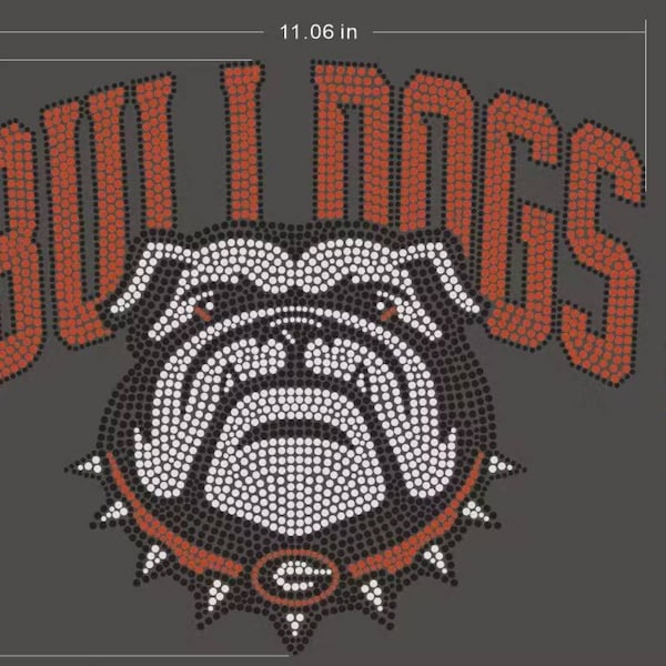 Bulldog Rhinestone - Etsy