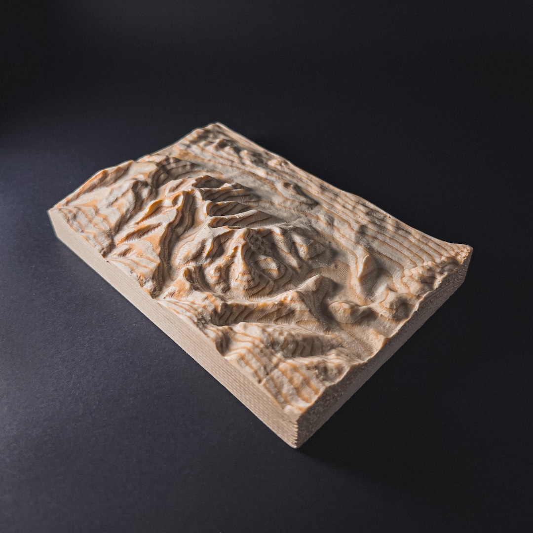 Personalised 3D Topographic Relief Map Special Place/mountain/region ...