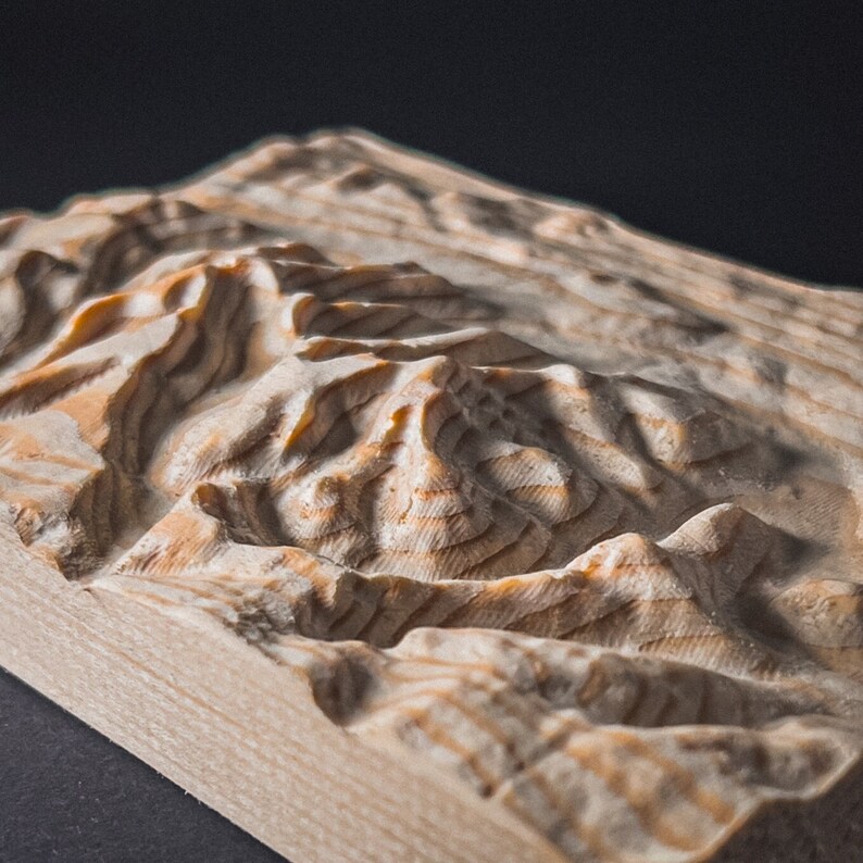 Personalised 3D Topographic Relief Map Special Place/mountain/region ...