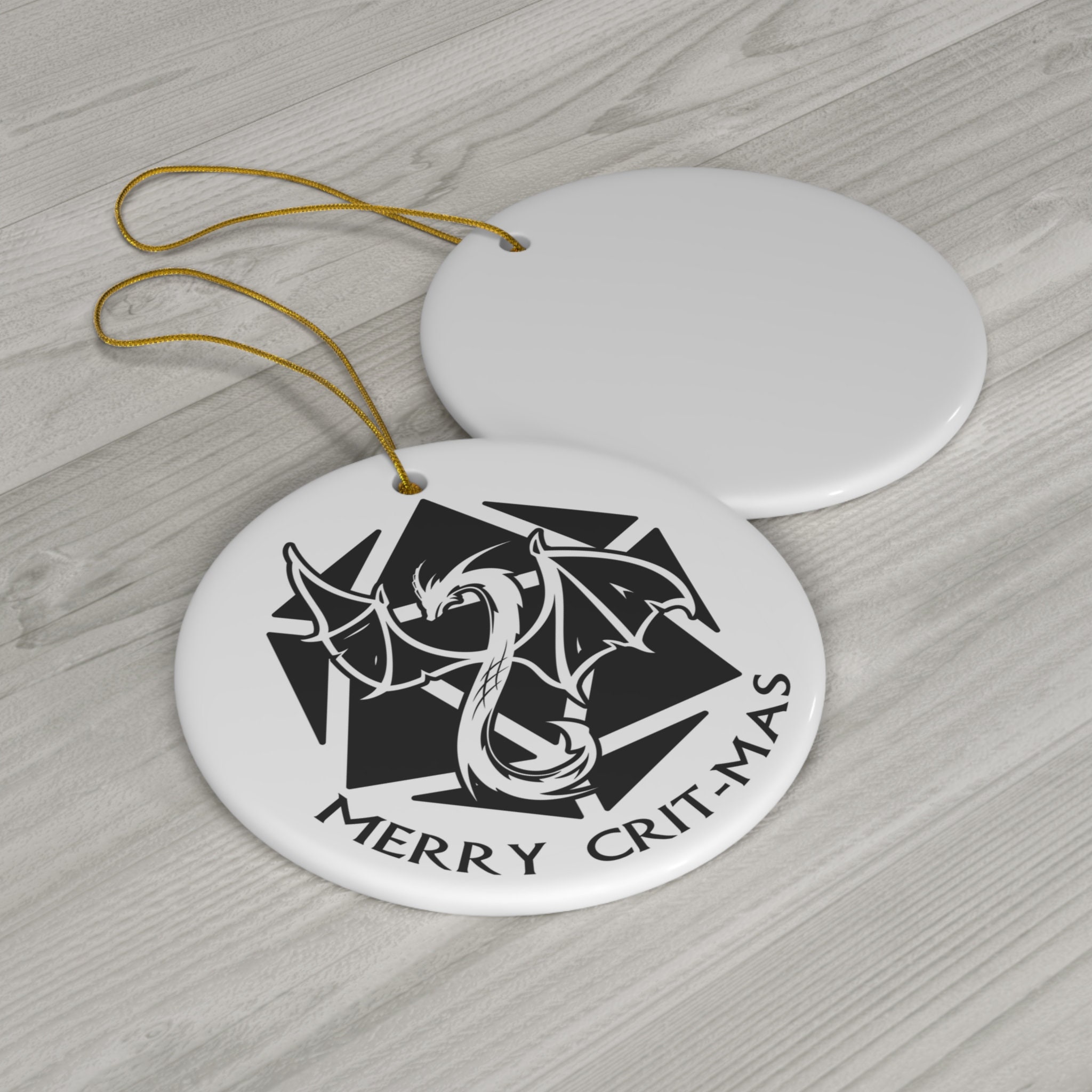 Custom D&D Ornament, Dungeons and Dragons, D20 and Dragon, Merry ...