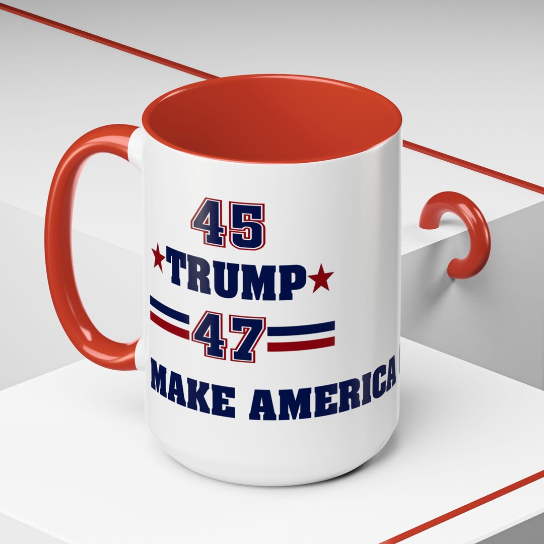 Trump 2024 Mugs, 45, Trump 47, Official LOGO and Campaign Logo ...