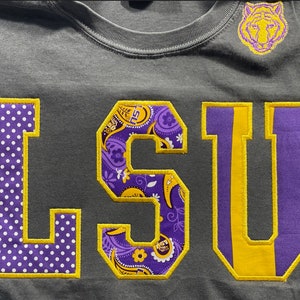 LSU Tigers Shirt for Women on Boyfriend Shirt With LSU Tigers Mascot - Etsy