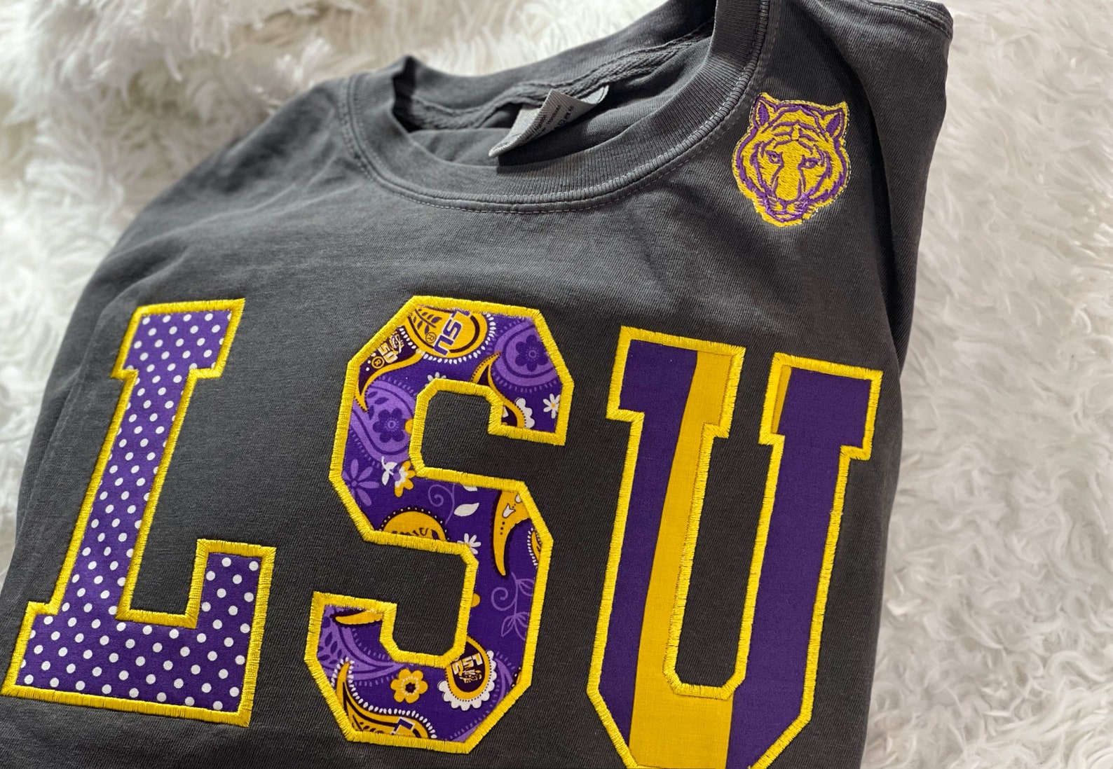 LSU Tigers Shirt for Women on Boyfriend Shirt With LSU Tigers Mascot - Etsy
