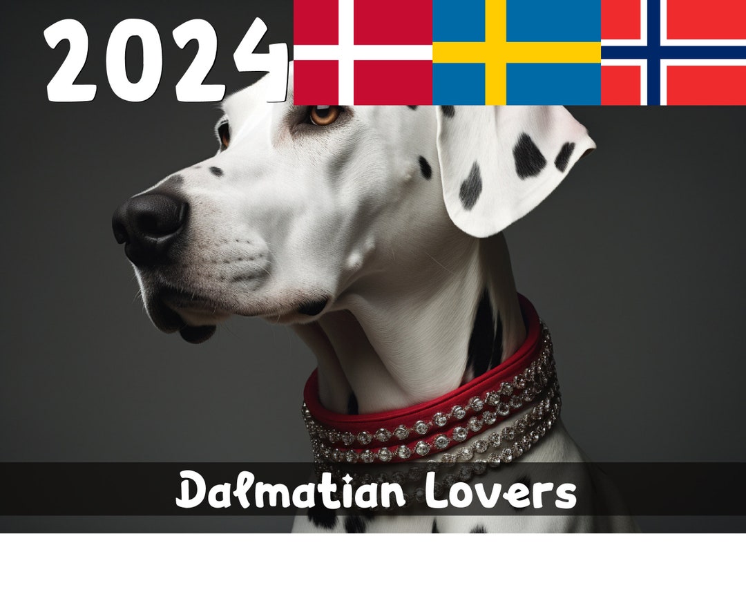 2024 Dalmatian Lovers Calendar Printable Scandinavia - Etsy