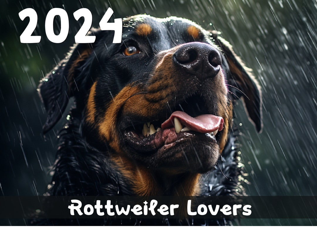 2024 Rottweiler Calendar Printable Worldwide - Etsy UK