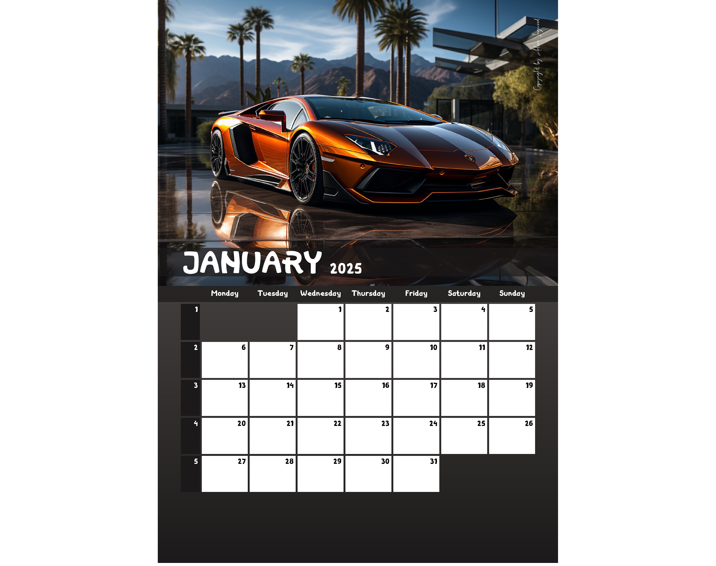 2025 Supercars Calendar Printable PDF - Etsy UK
