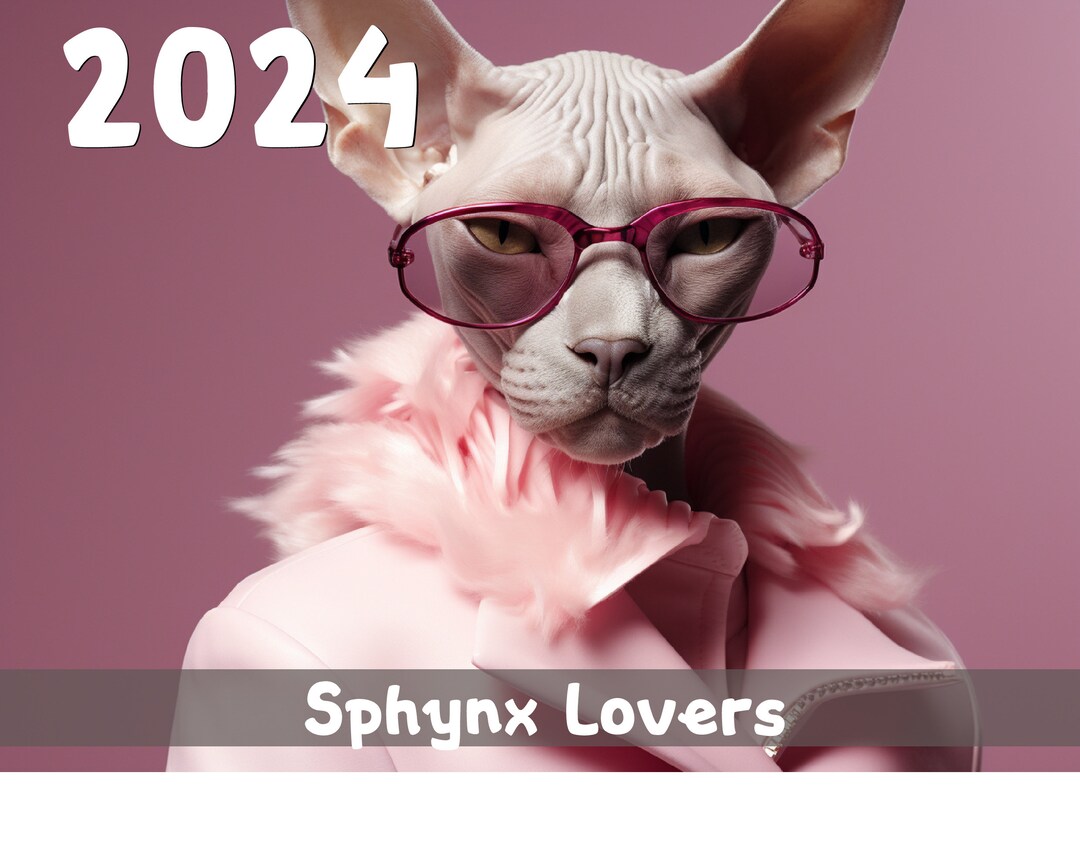 2024 Sphynx Lovers Calendar Printable Worldwide - Etsy UK