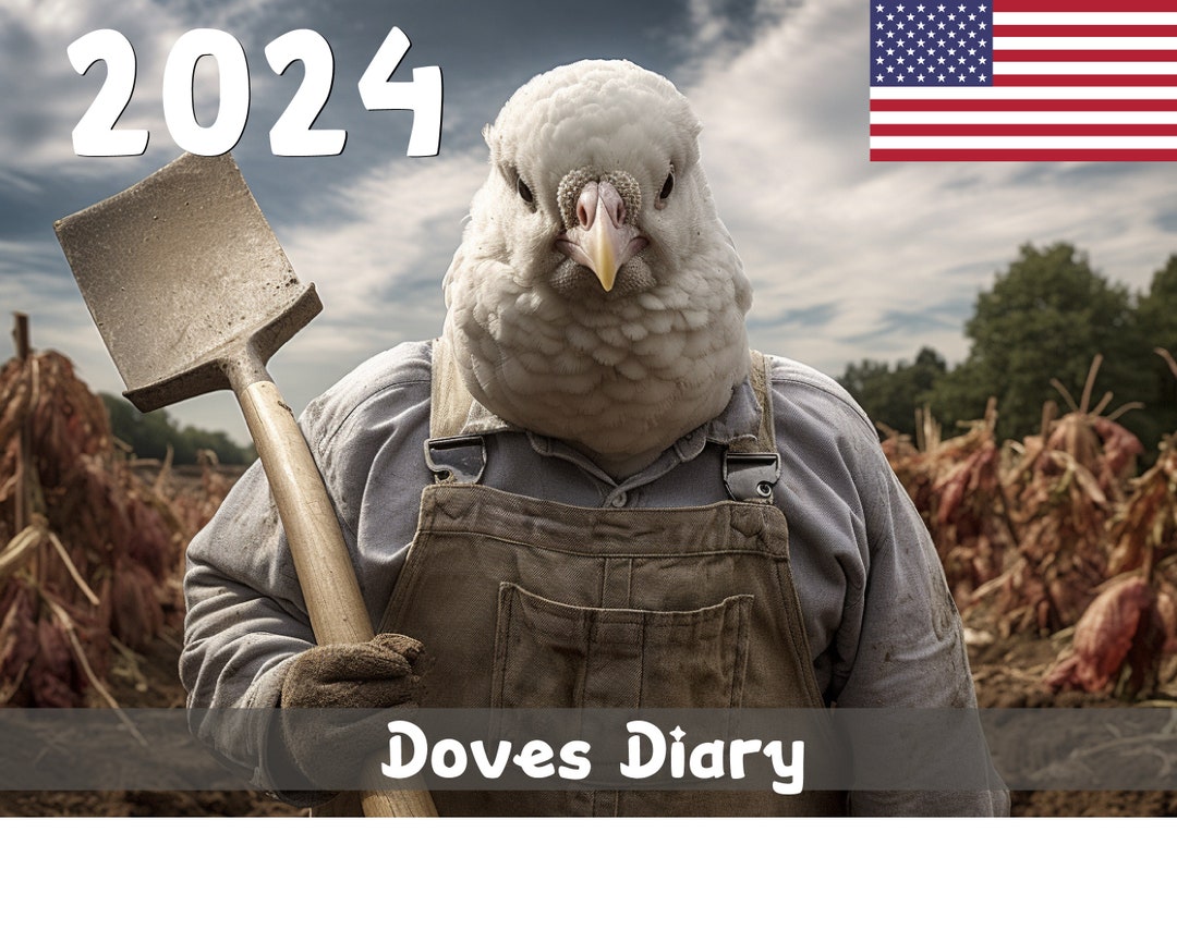 Dove's Diary 2024 Wall Calendar Printable USA - Etsy