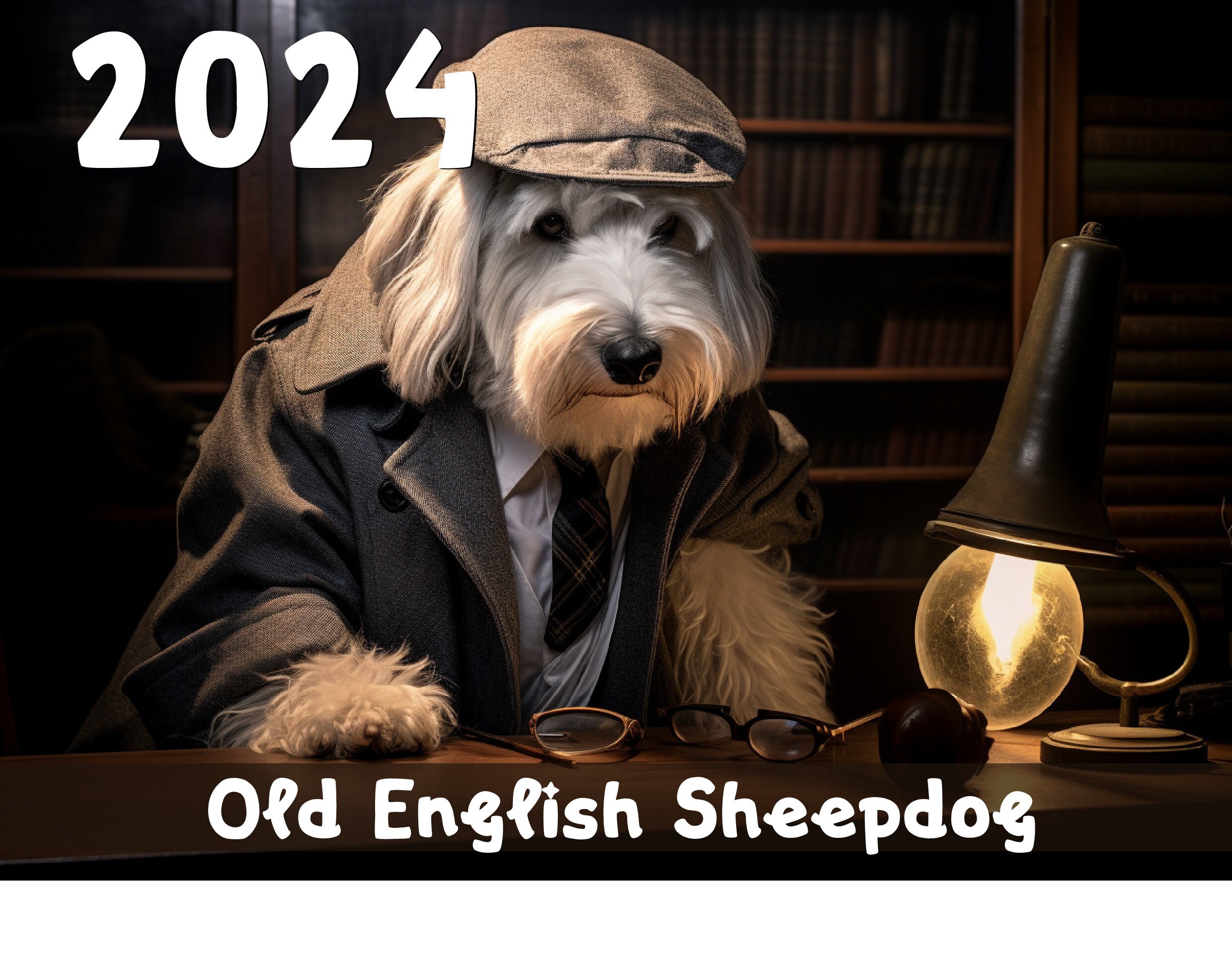 2024 Old English Sheepdog Downloadable Calendar Worldwide - Etsy