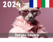 2024 Sphynx Lovers Calendar Printable French & Italy - Etsy