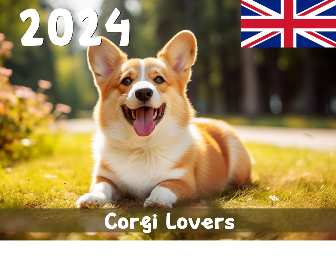 2024 Charming Corgi Lovers Printable Calendar United Kingdom - Etsy